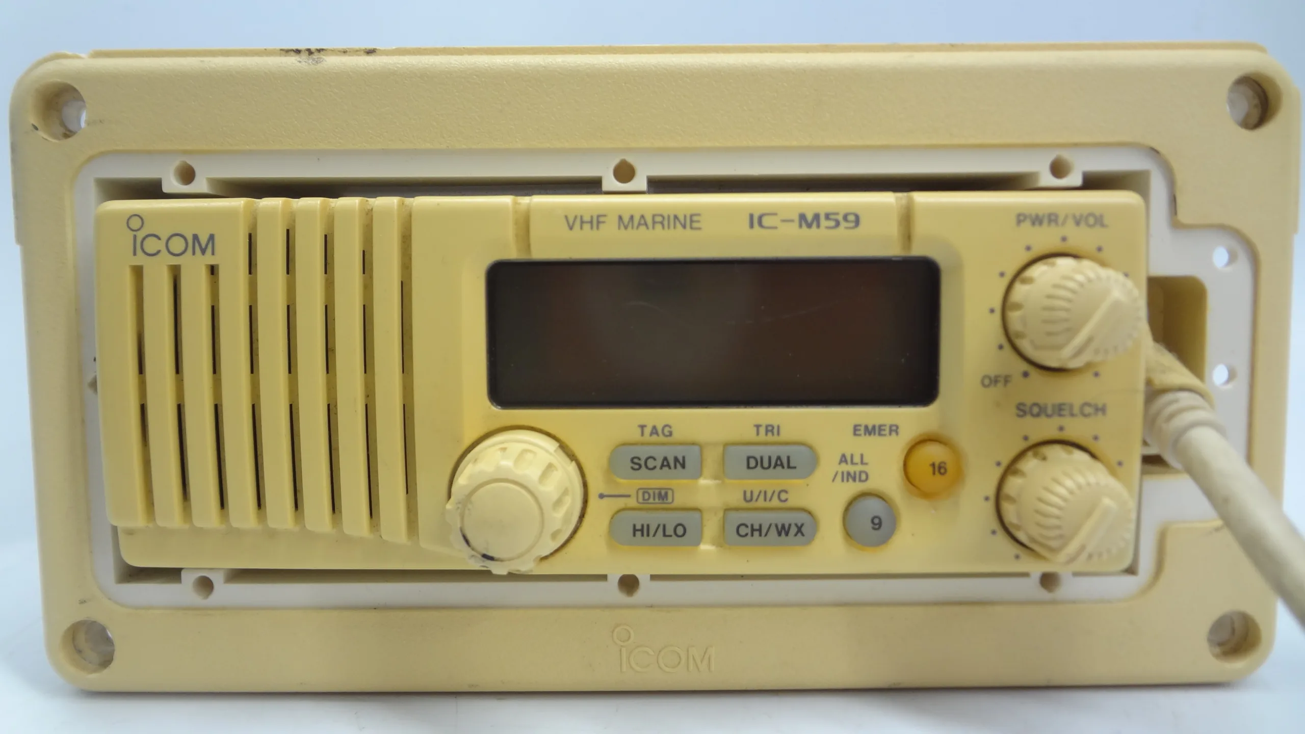 Icom IC-M59 Marine VHF Radio Transceiver Unit w/ HM-107W Hand Mic and ...