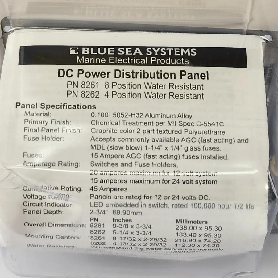 Blue Sea Systems 8262 Contura Water Resistant 4-Position 12VDC Panel ...