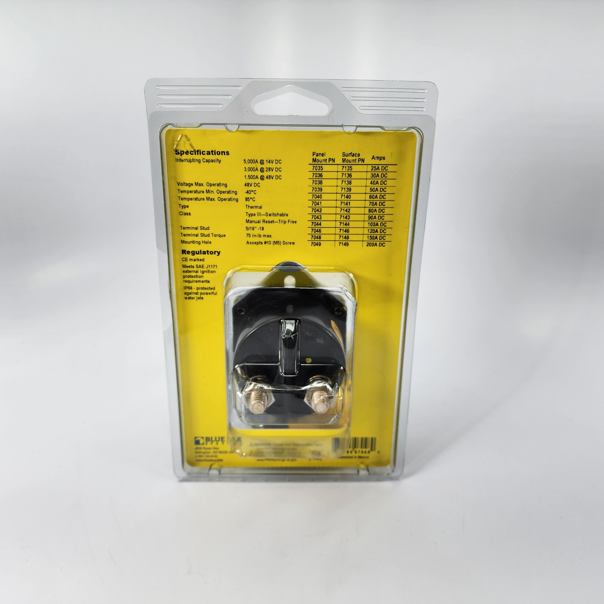 Blue Sea Systems 7048 Bussmann 187 Series Circuit Breaker - Panel Mount ...