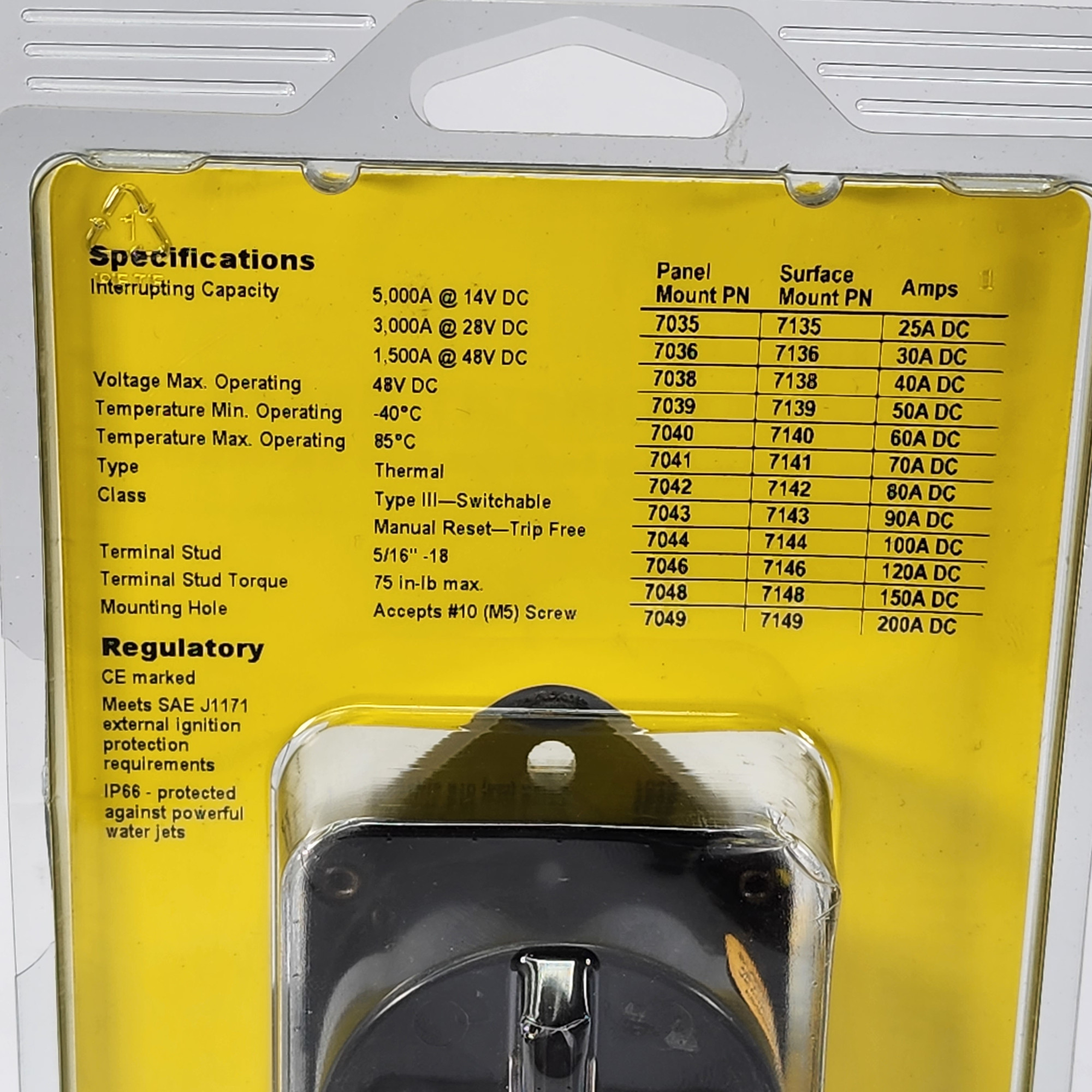 Blue Sea Systems 7048 Bussmann 187 Series Circuit Breaker - Panel Mount ...