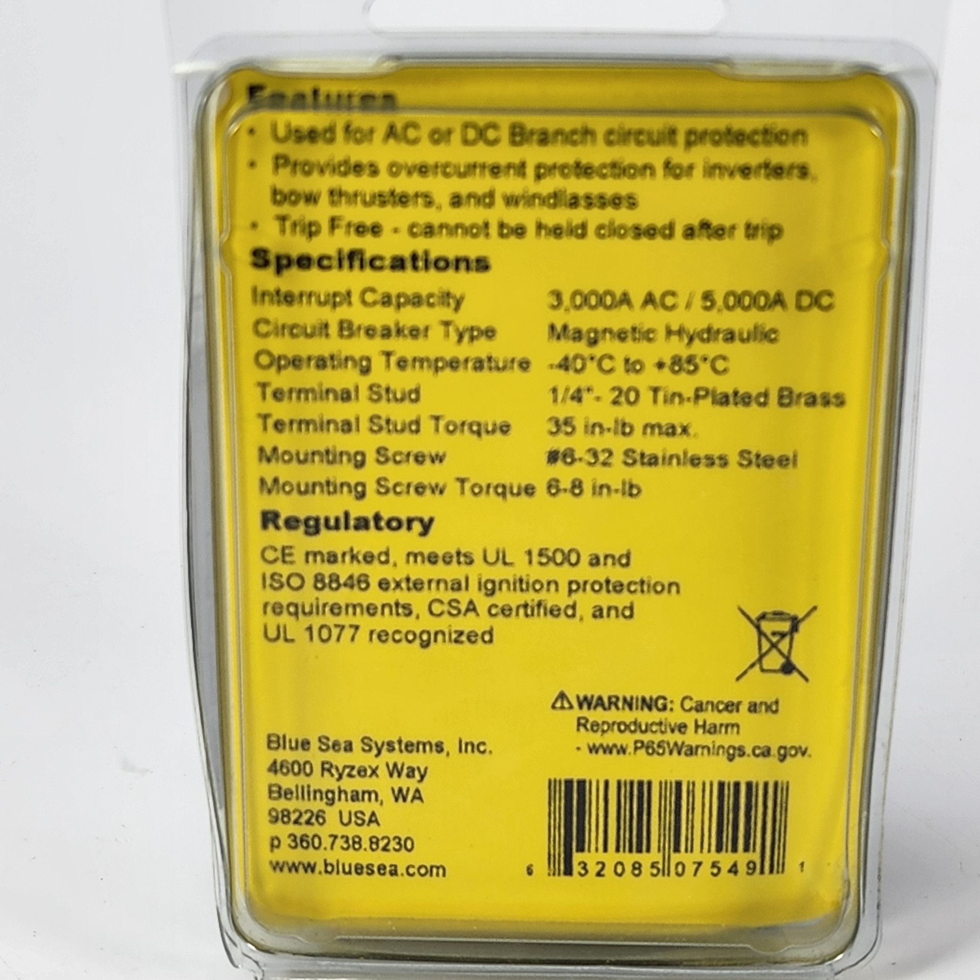 Blue Sea Systems 7549 C-Series Flat Rocker Circuit Breaker - Single ...