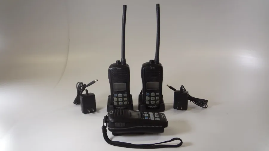Icom IC-M34 Handheld Wireless Marine VHF Radios w/ Charger Units For ...