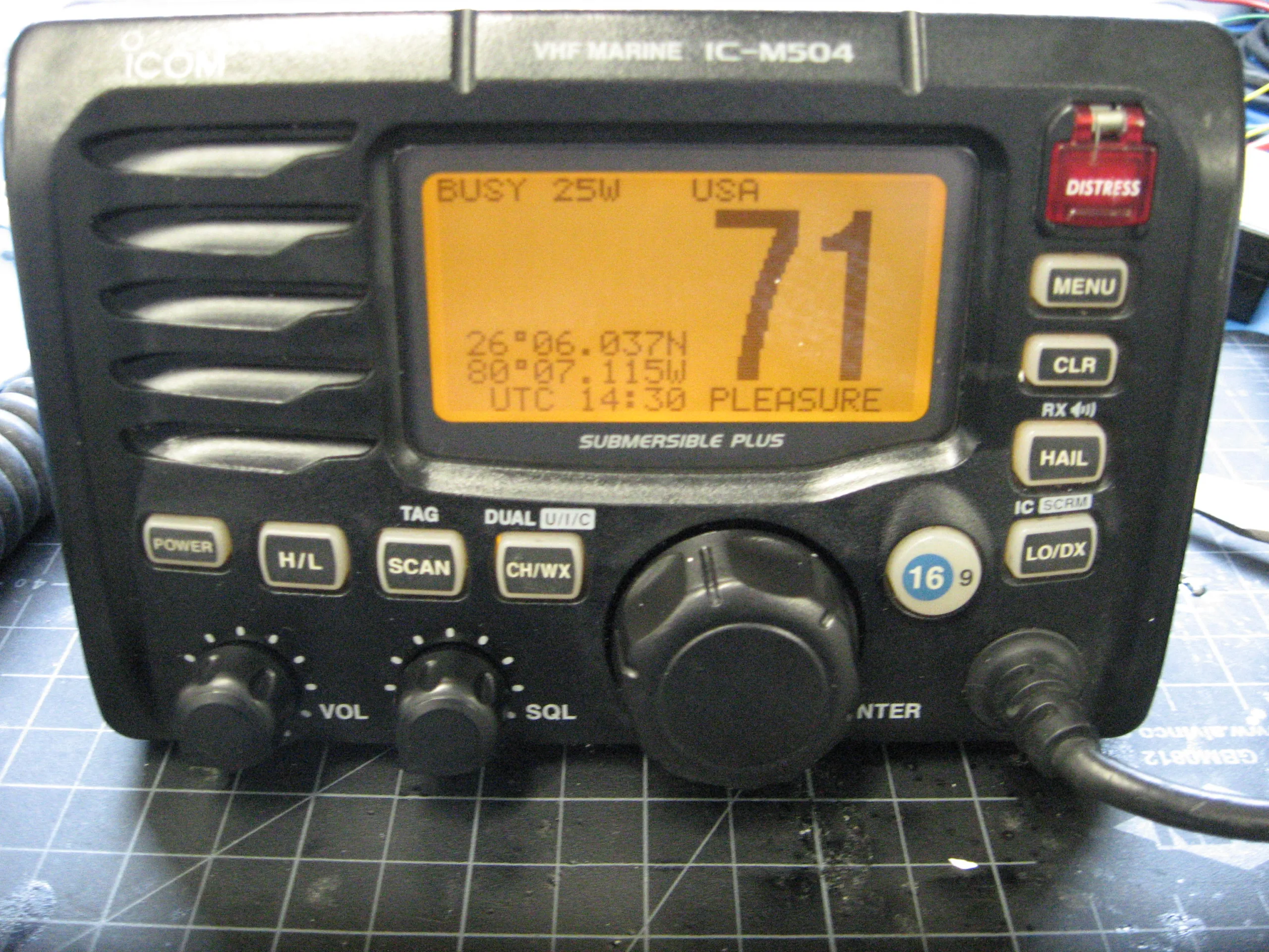 Icom IC-M504 Submersible Marine Fixed Mount VHF Radio Transceiver Unit ...