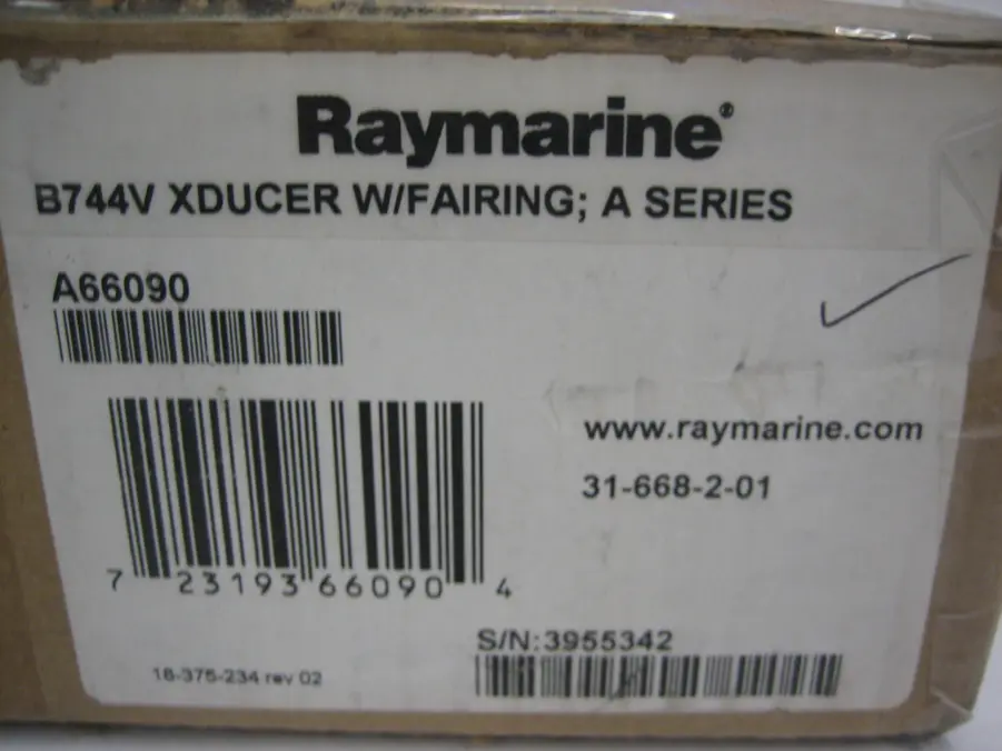 Raymarine Airmar A66090 B744V-RAYA Bronze Thru-Hull Transducer, Depth ...