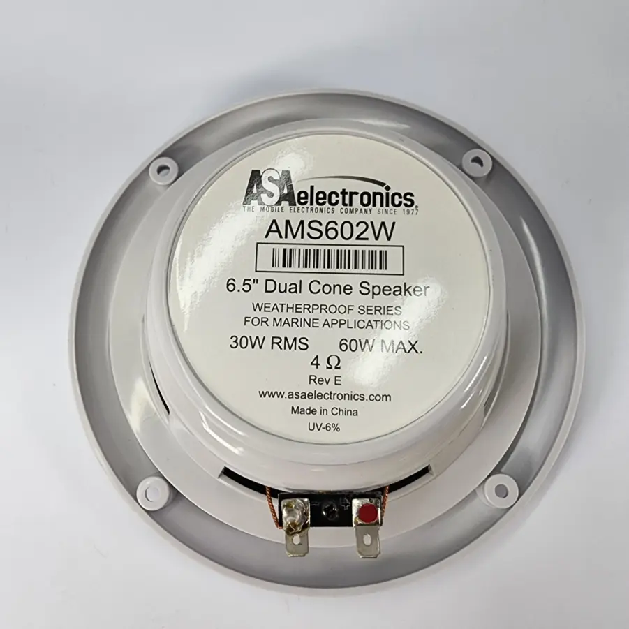 (1 Pair) ASA Electronics/Jensen Marine 7-1/8" Recessed Mount Speakers 60Watt - White - AMS602W ...