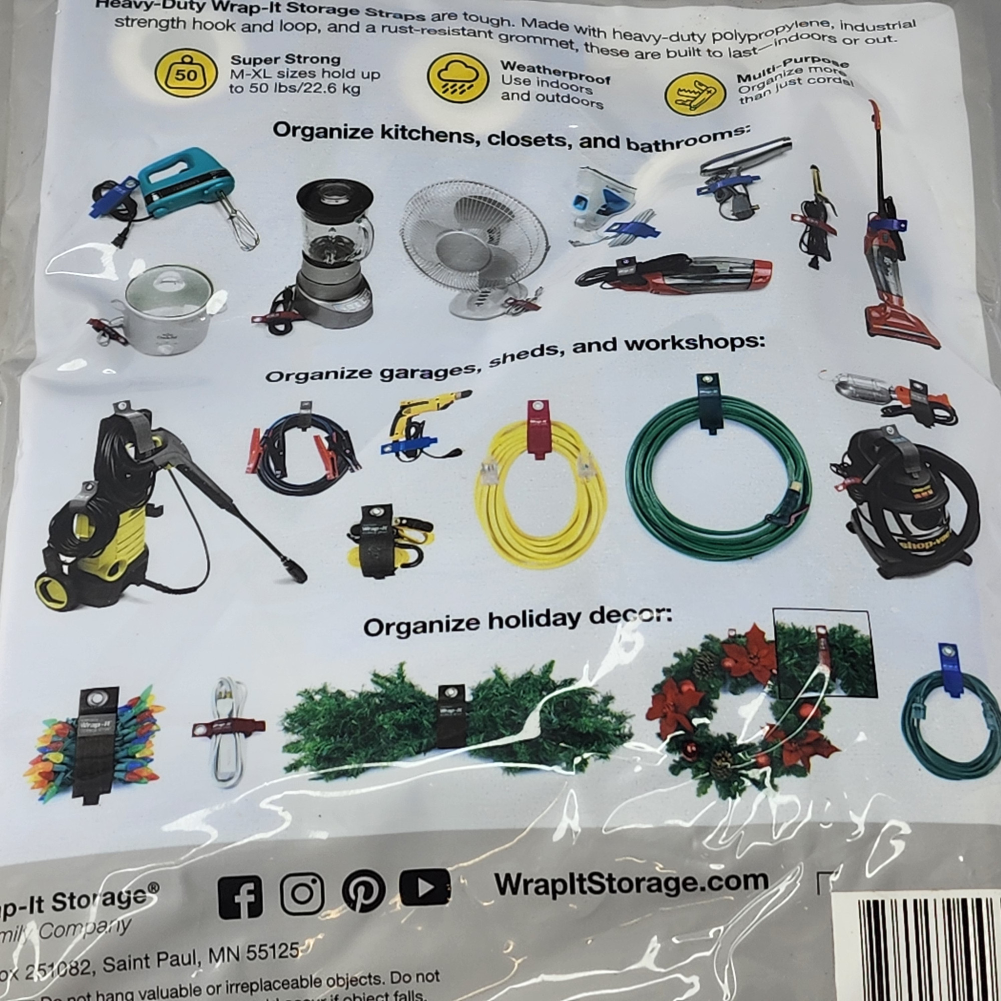 Wrap-It Storage Heavy-Duty Storage Straps - Assorted 10-Pack - Sapphire ...