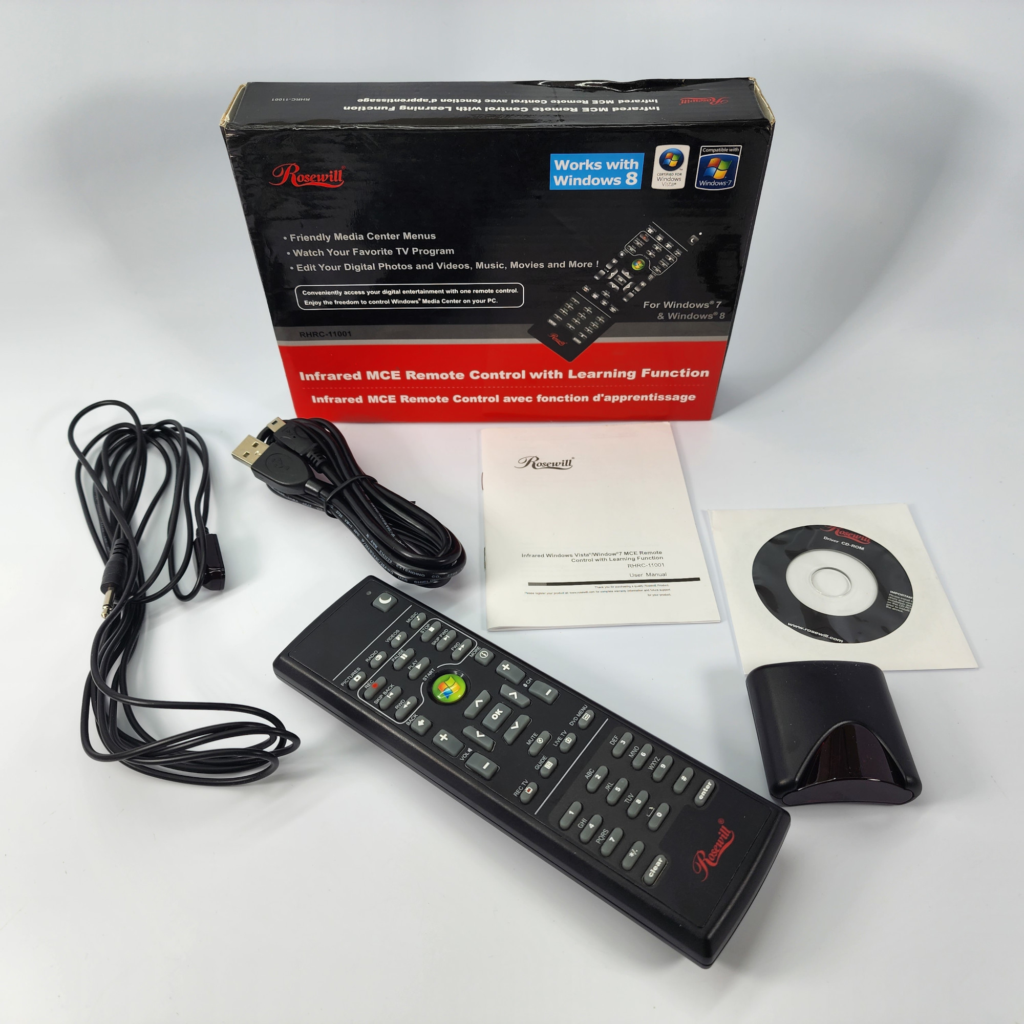 Rosewill RHRC-11001 MCE Infrared Remote Control with Learning Function ...