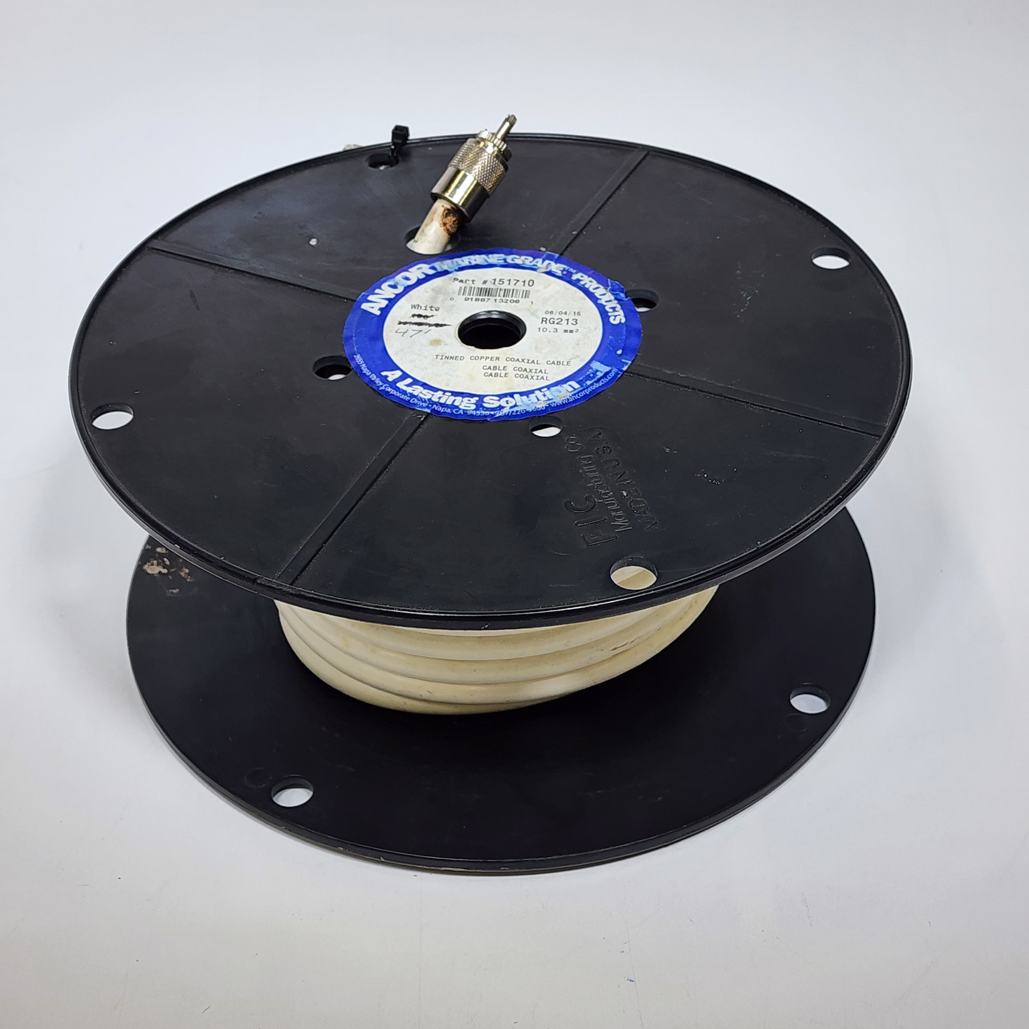 Ancor 151710 RG-213 White Tinned Marine Grade Coaxial Cable w/ PL259 ...