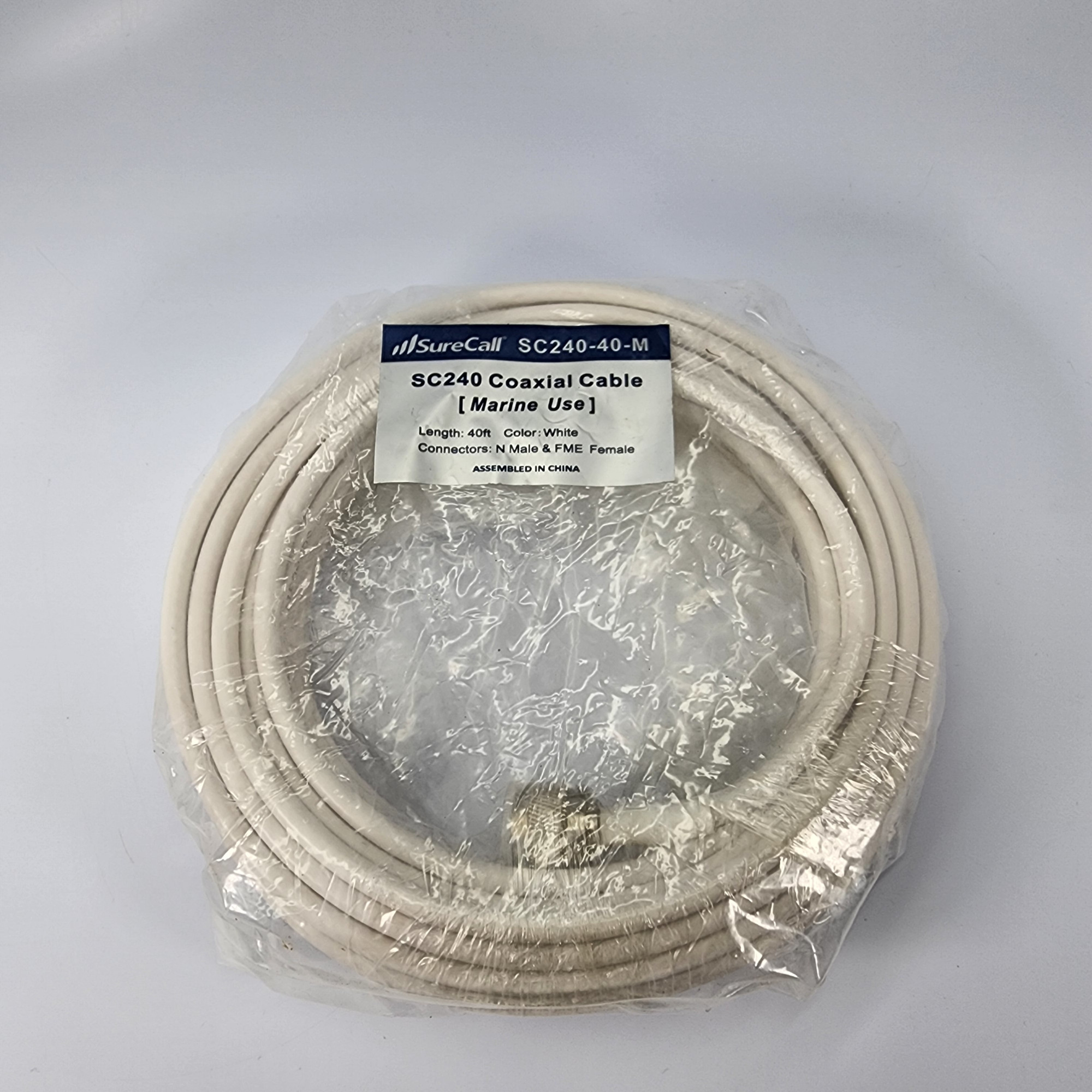 SureCall SC240-40-M Low-Loss Marine Grade 50 Ohm Coax Cable - White ...