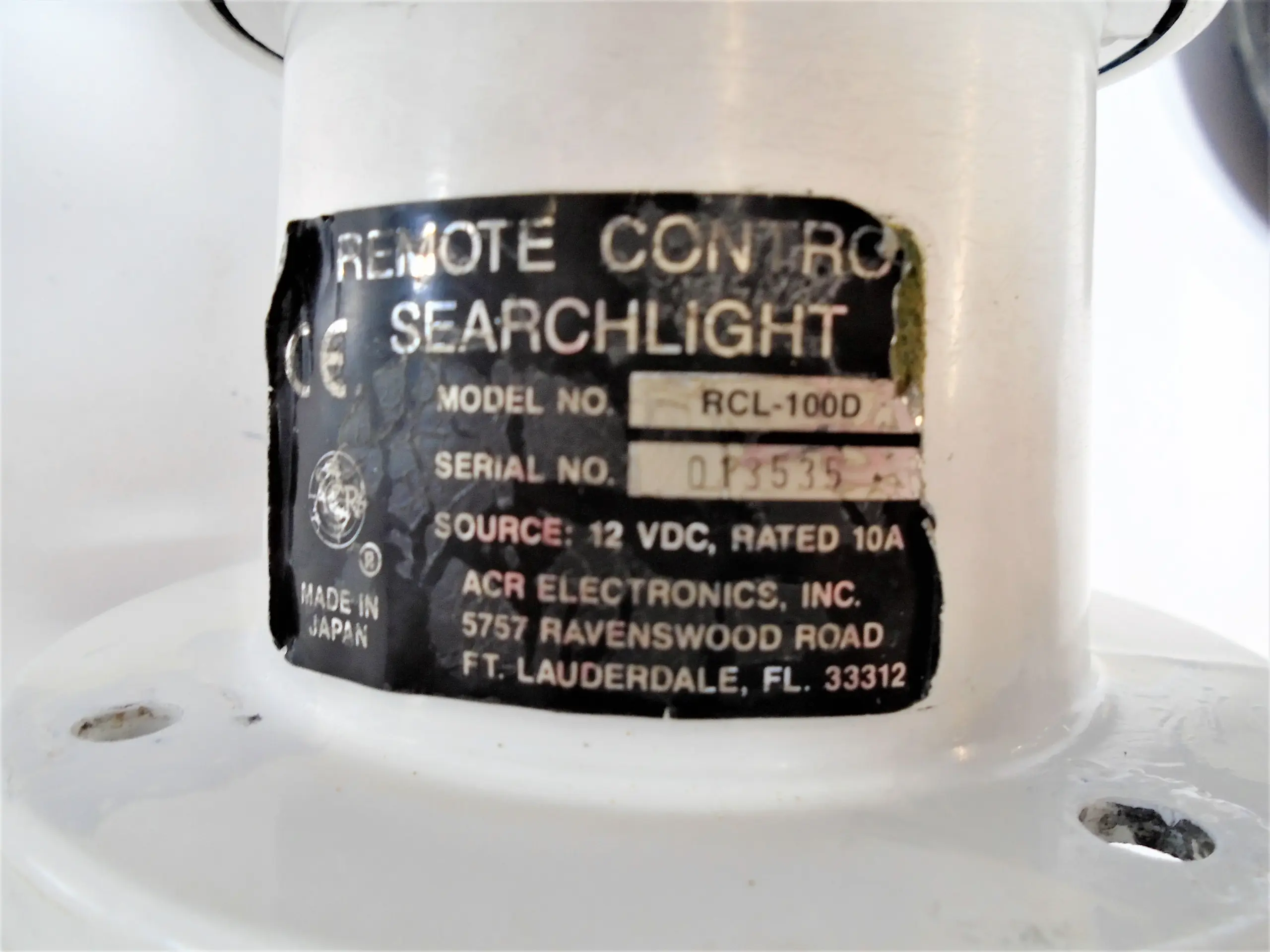 ACR RCL-100D Remote Control 12V Search Light -TESTED GOOD!- Max Marine ...