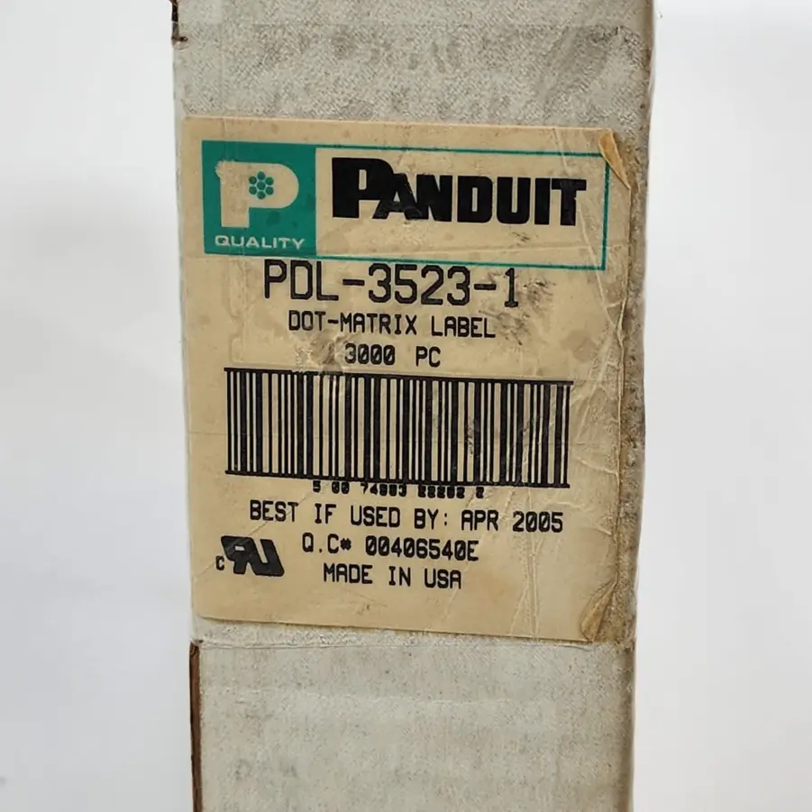 Panduit PDL-3523-1 Dot-Matrix Self-Laminating Label 1.50" x 2.25" Vinyl ...