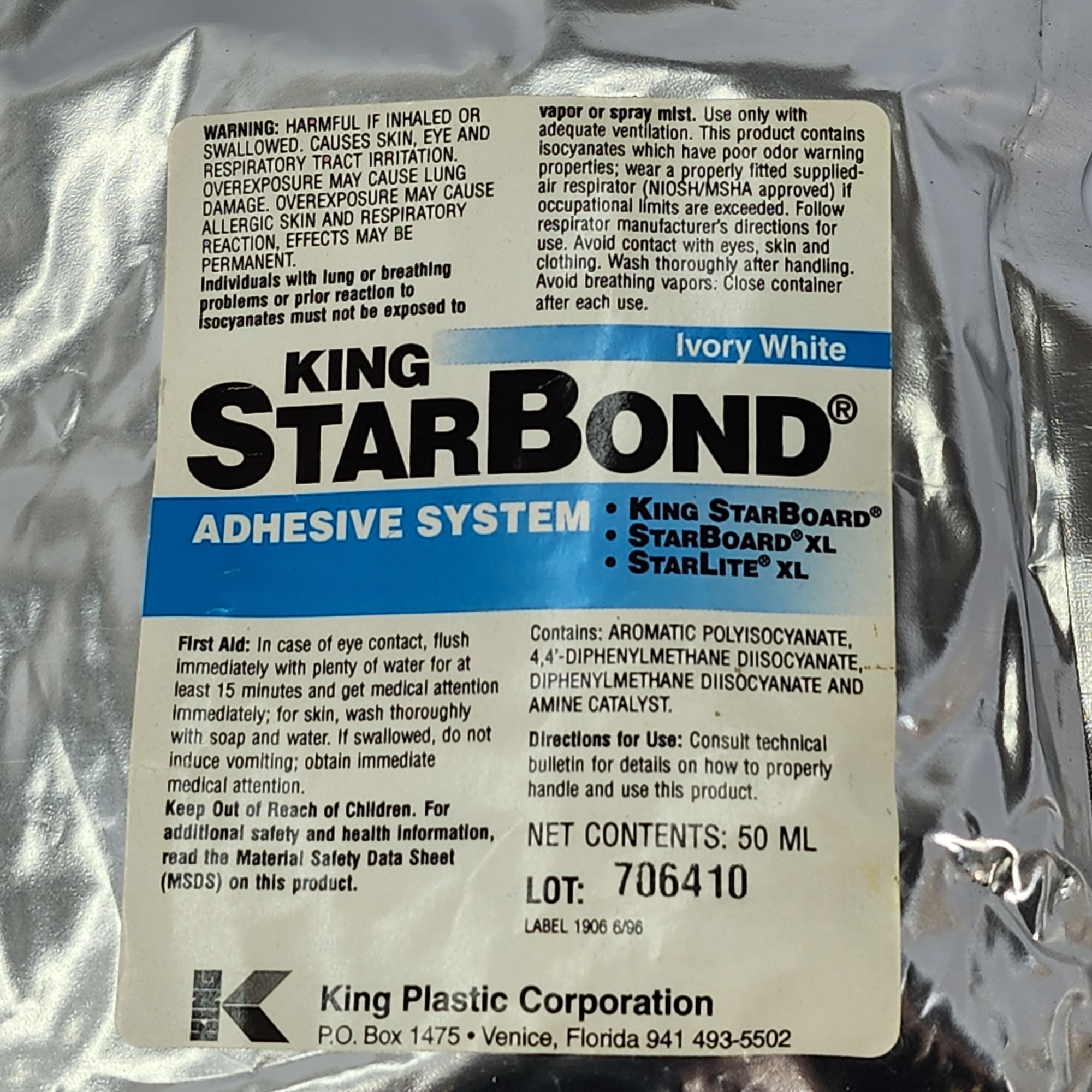 King Plastic Corp. King StarBond Adhesive System 706410 - Ivory White ...