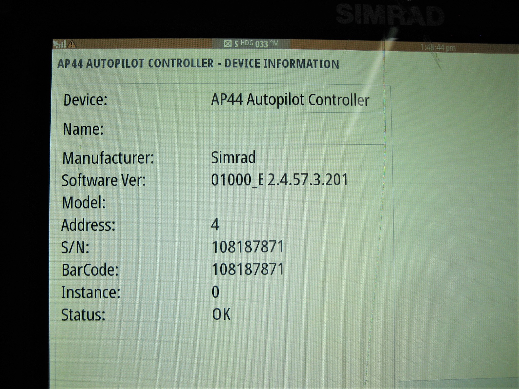 Simrad-AP44-Autopilot Control Head-000-13289-001 - Max Marine Electronics
