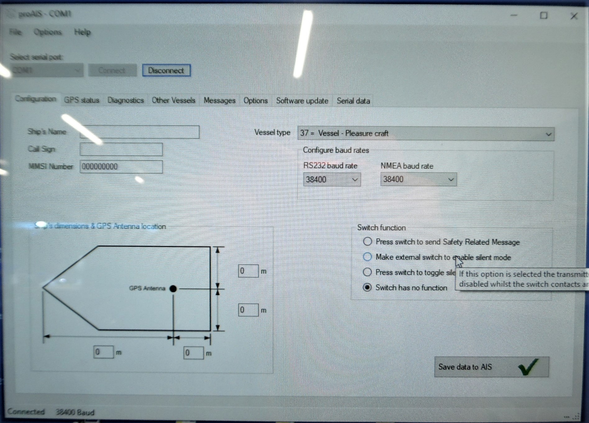 ACR Nauticast-B Class B AIS Transponder AIS-300 Tested/Good Cond ...