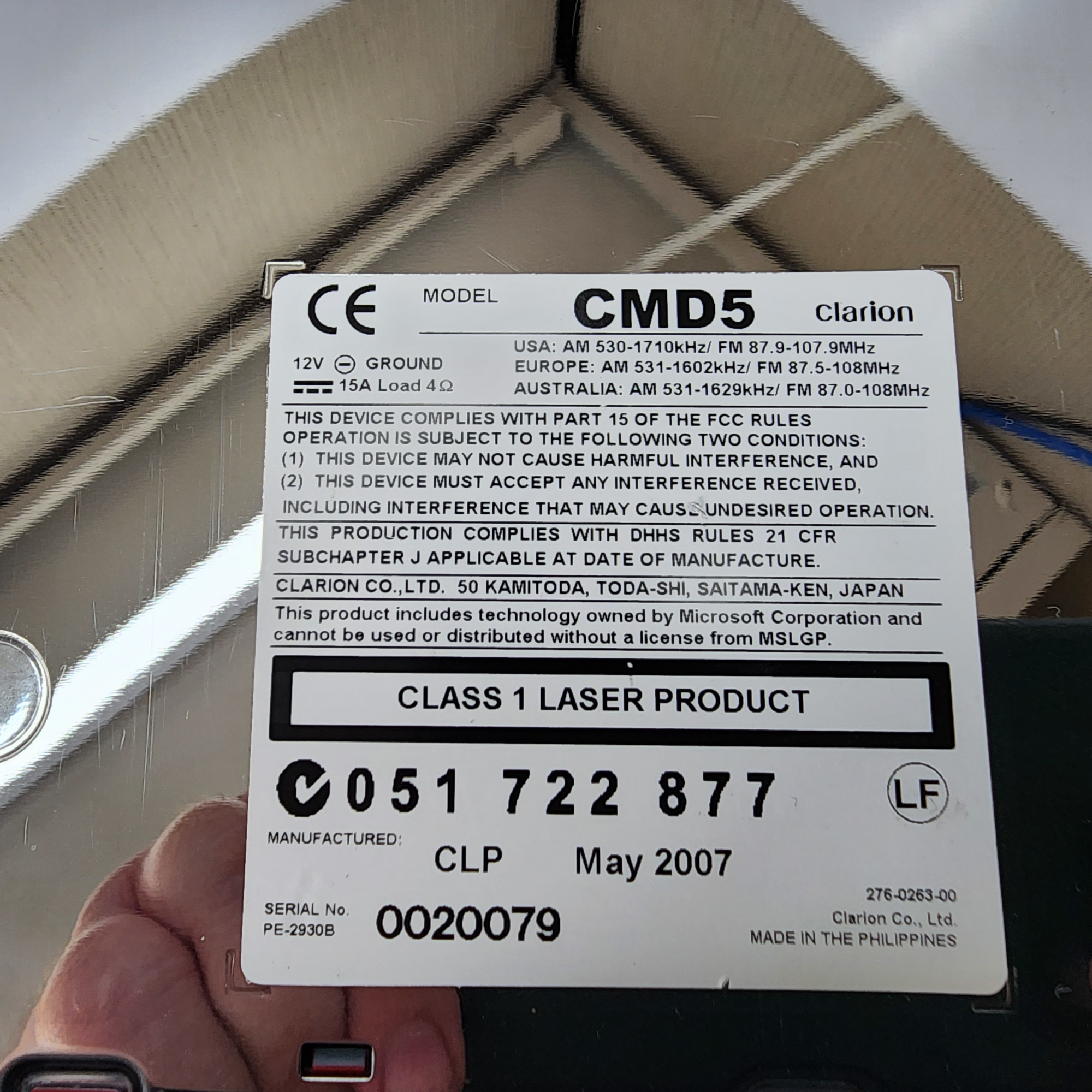 Clarion CMD5 Marine CD/MP3/WMA Receiver - Tested / Working - Max Marine ...
