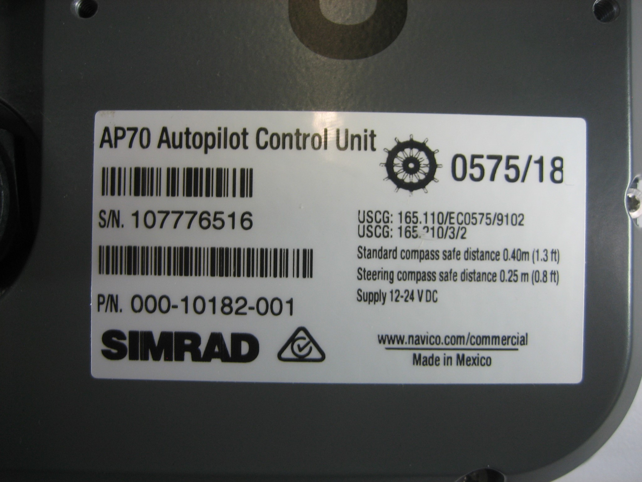Simrad AP70-PN: 000-10182-001-Autopilot Control Head-New - Max Marine ...