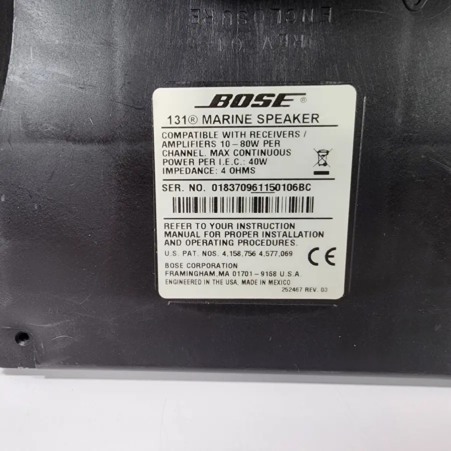 (1 Pair) Bose 131 4.5″ Ported Enclosure Marine Speakers w/ White Bose ...