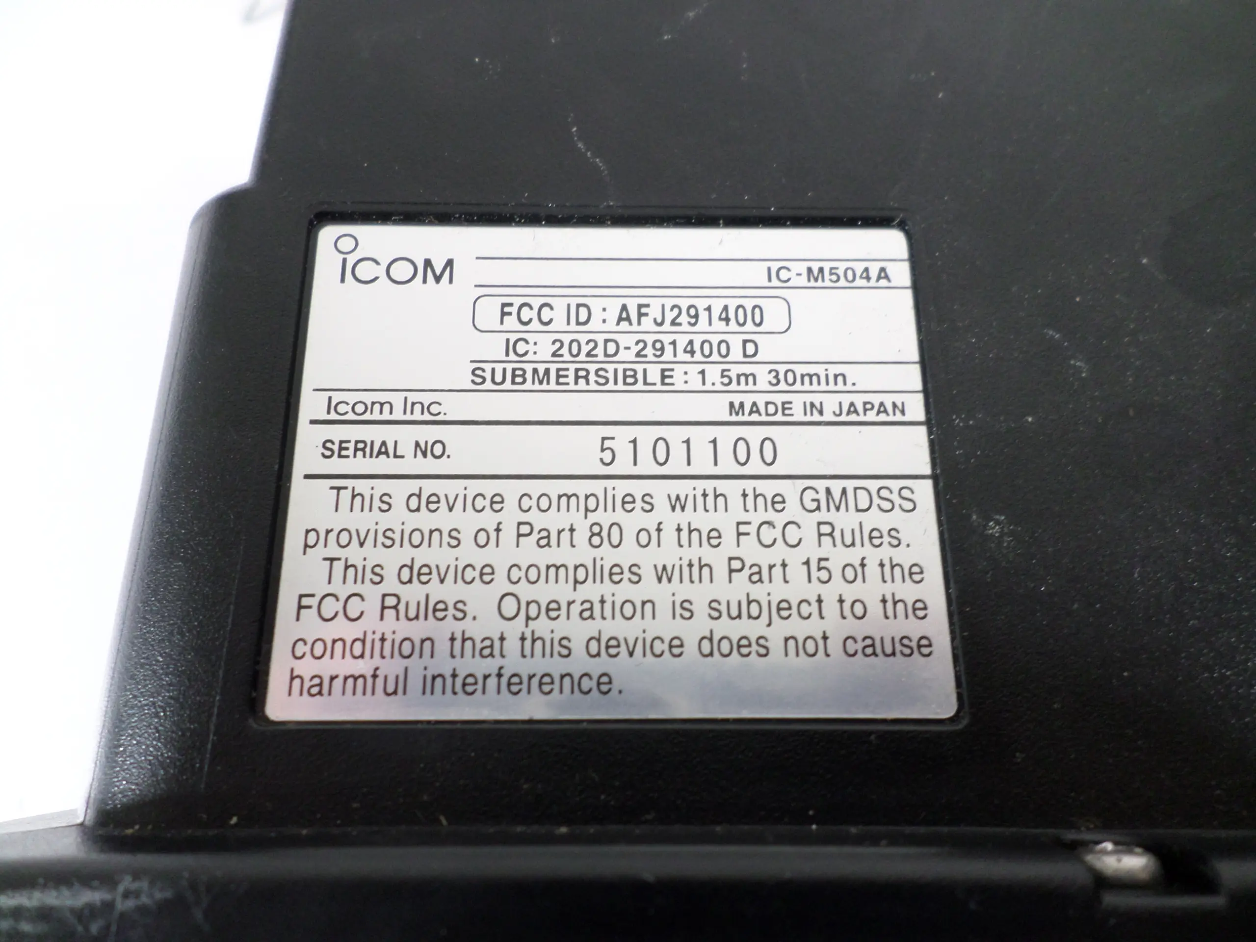 Icom IC-M504 VHF Marine Radio w/ HM-126RB Mic - Fully Tested - Max ...