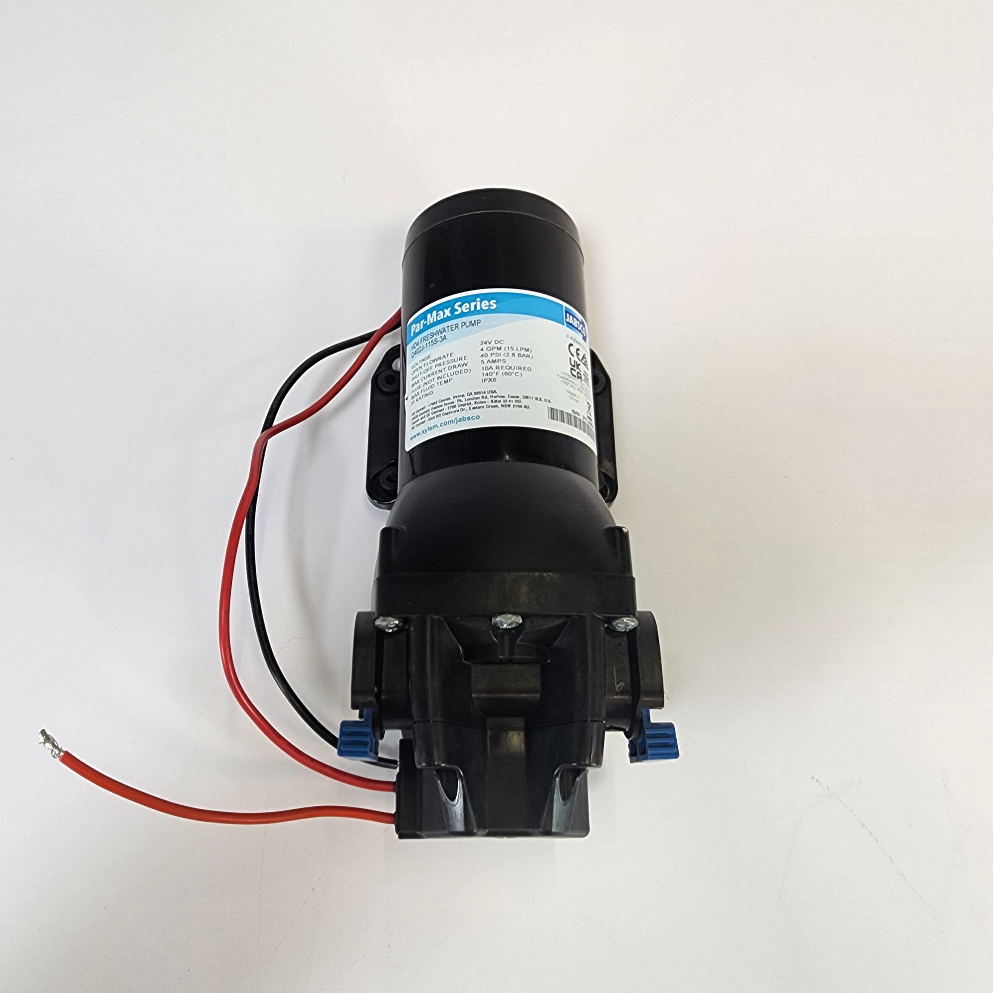 Jabsco Q402J-115S-3A Par-Max 4HD Freshwater Pump - 24V/4GPM/40PSI/5A ...