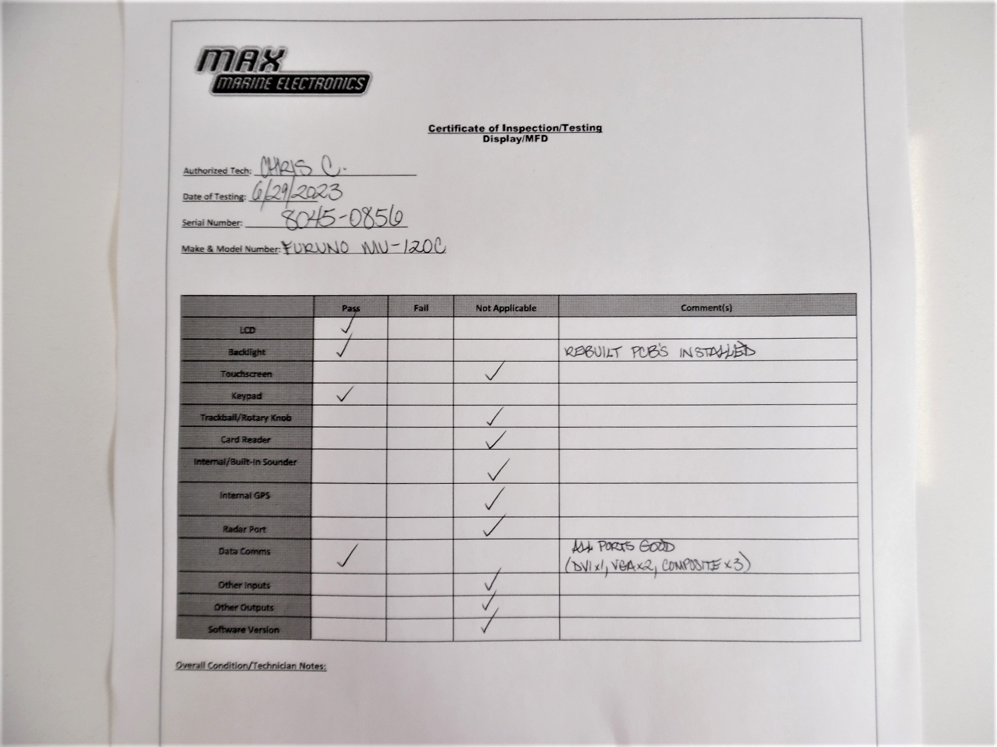 Furuno MU-120C Color Marine Monitor **Refinished Housing** Tested ...