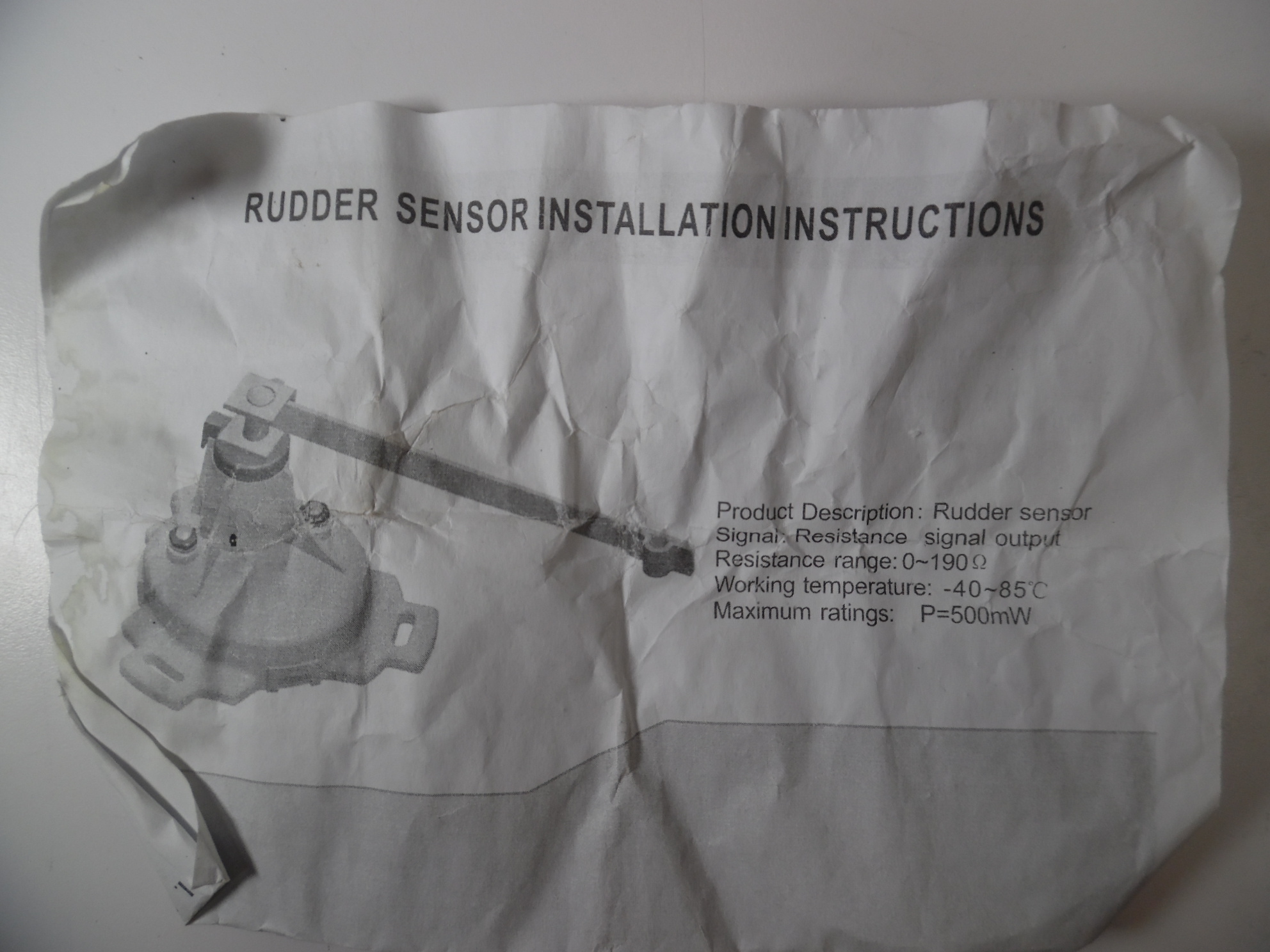 KUS Standard Single Station Rudder Angle Sender - 0-190 Ohm - *NEW US ...