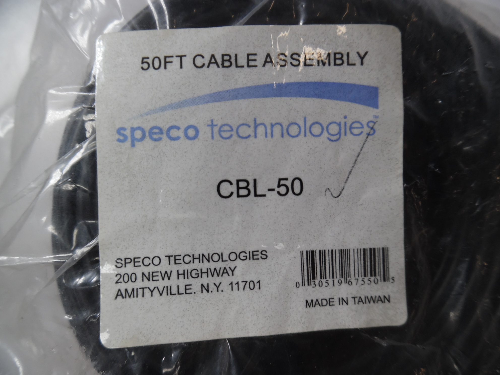 Speco Technologies CBL-50 Combined Power/BNC Video Siamese Cable for ...