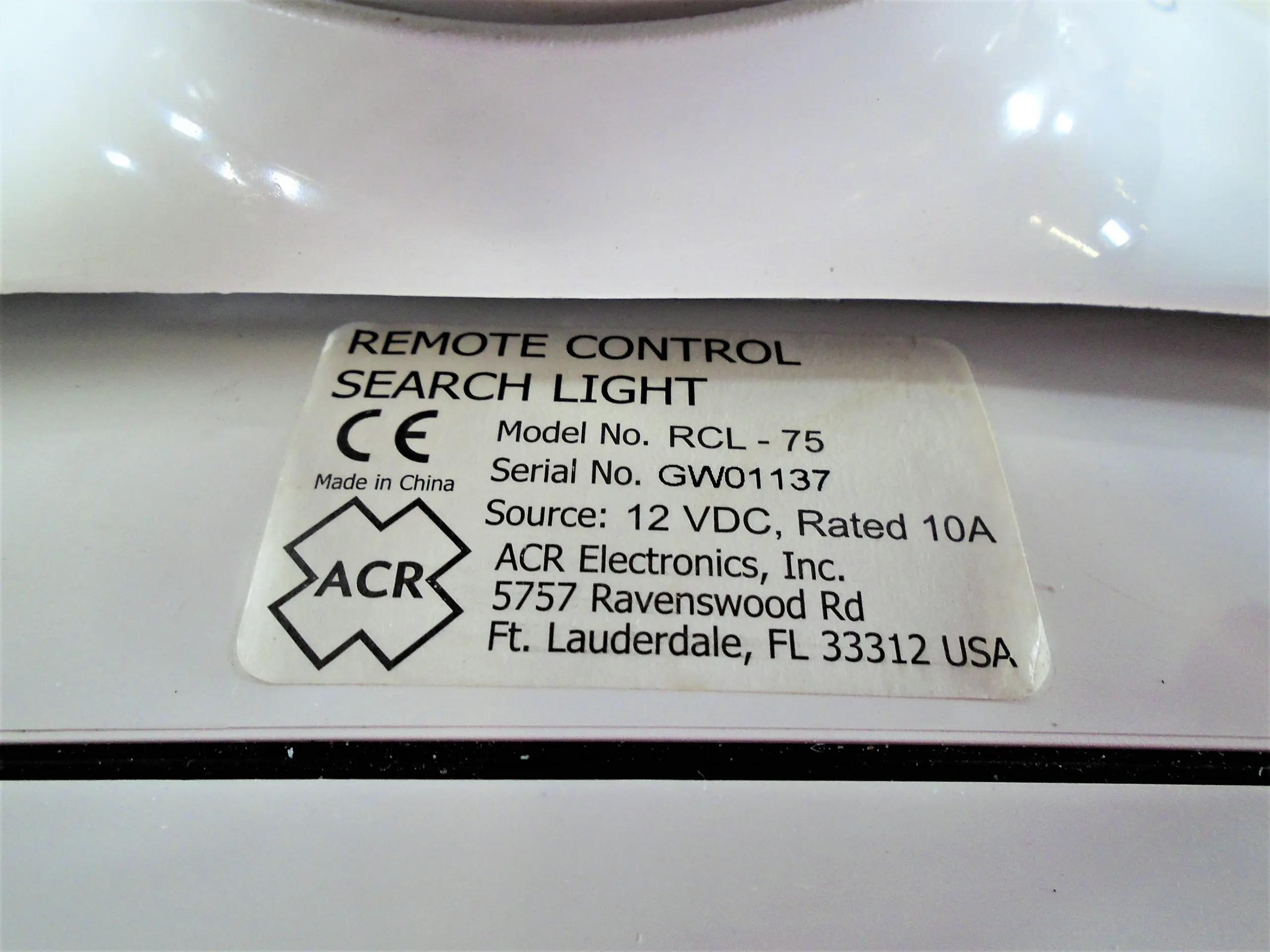 ACR RCL-75 REMOTE CONTROL MARINE 12V SEARCHLIGHT w/ POINT PAD (Tested ...
