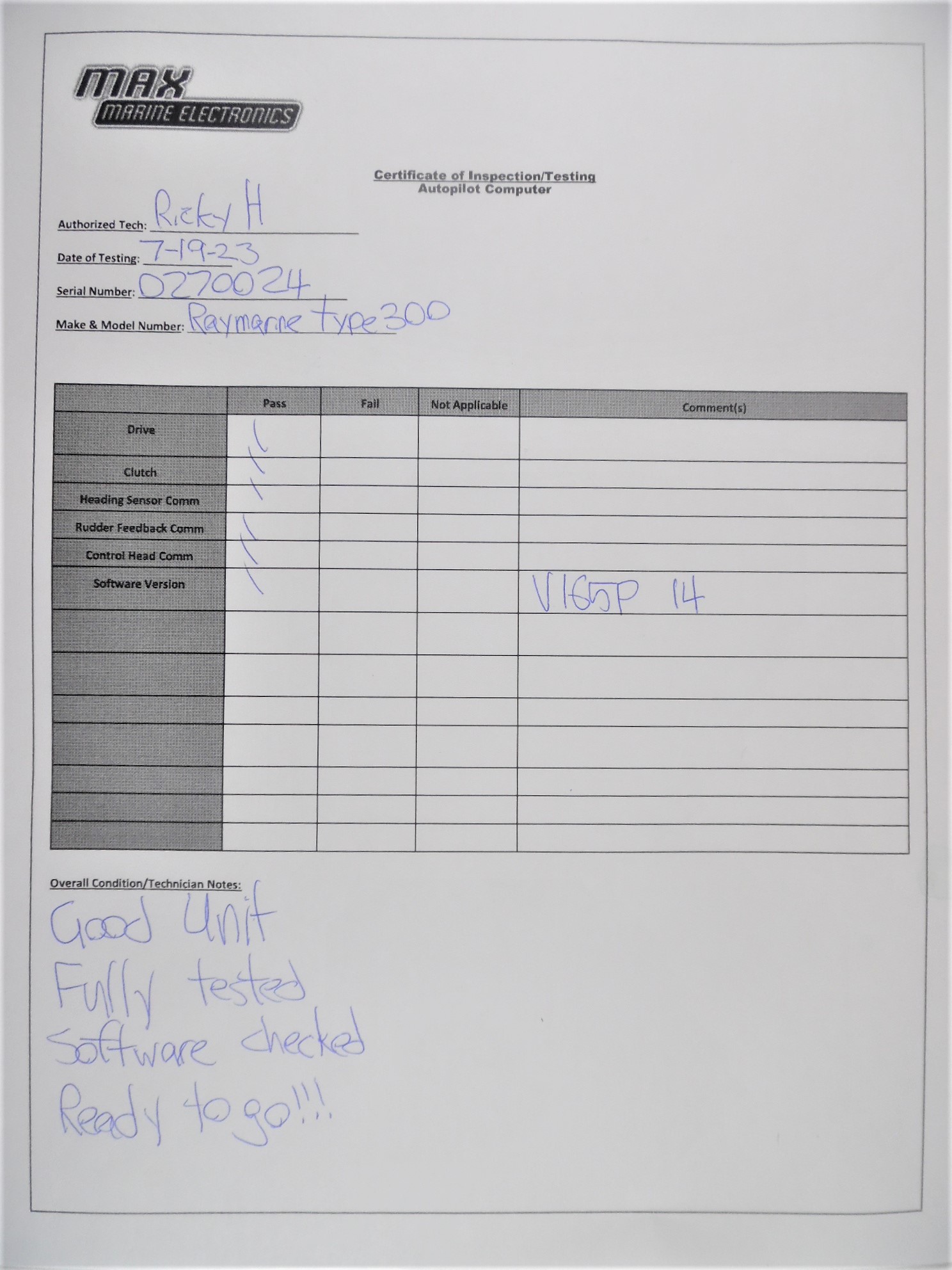 Raymarine/Raytheon TYPE 300 M81111 AUTOPILOT COURSE COMPUTER 12V - Max ...