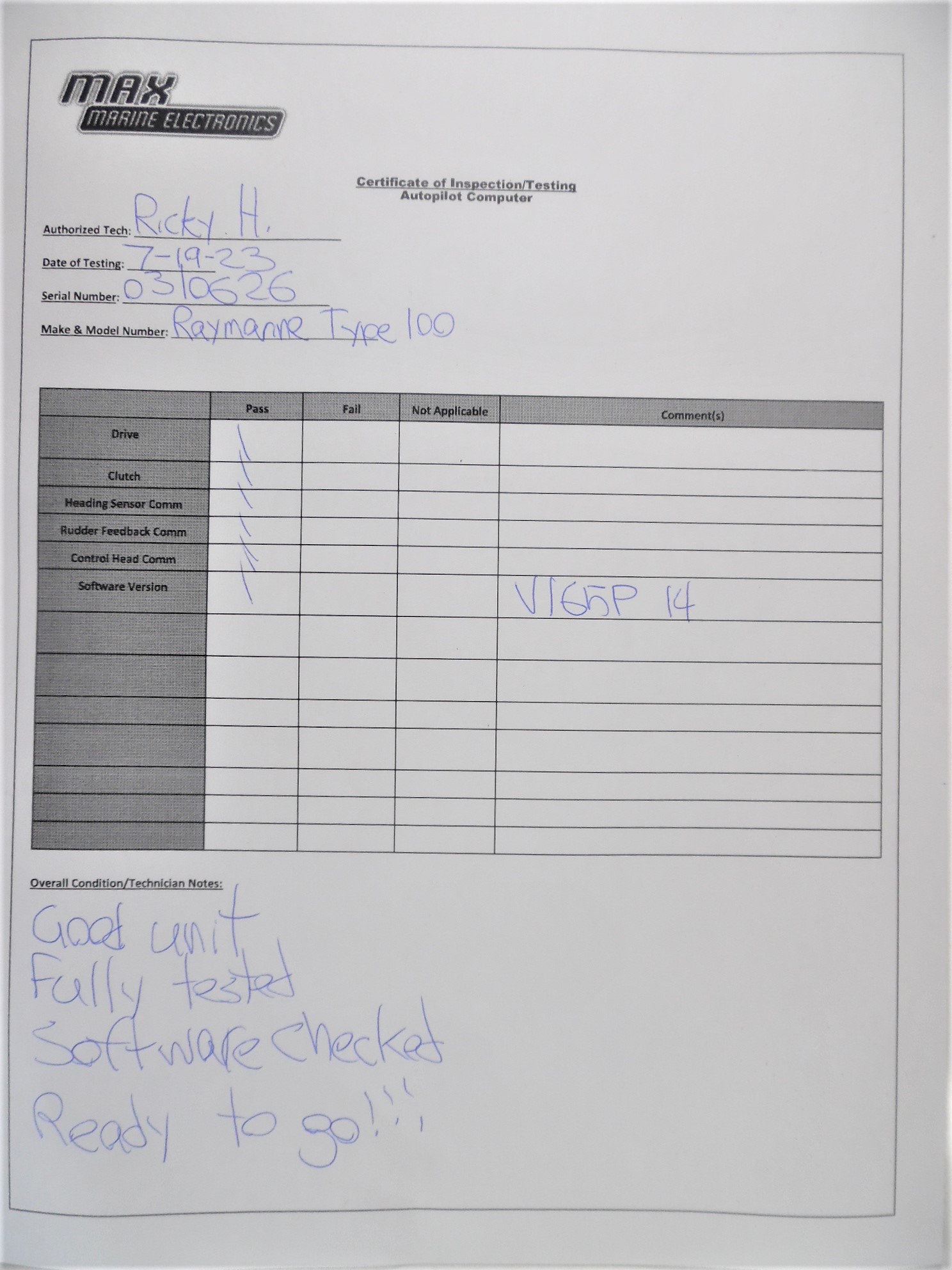 Raymarine/Raytheon/TYPE 100 AUTOPILOT COURSE COMPUTER M81110 12V - Max ...