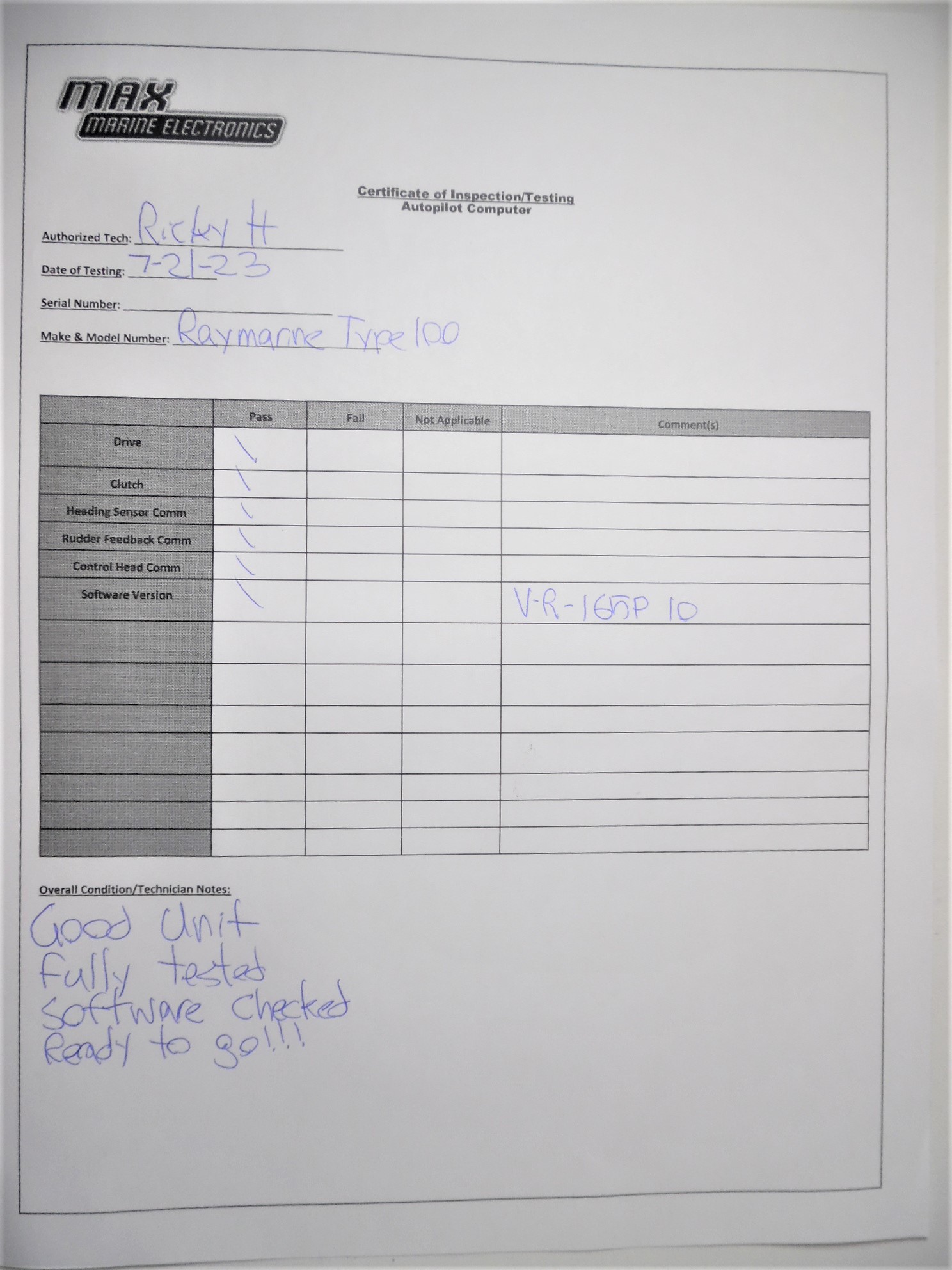 Raymarine Raytheon TYPE 100 AUTOPILOT COURSE COMPUTER M81110 12V - Max ...