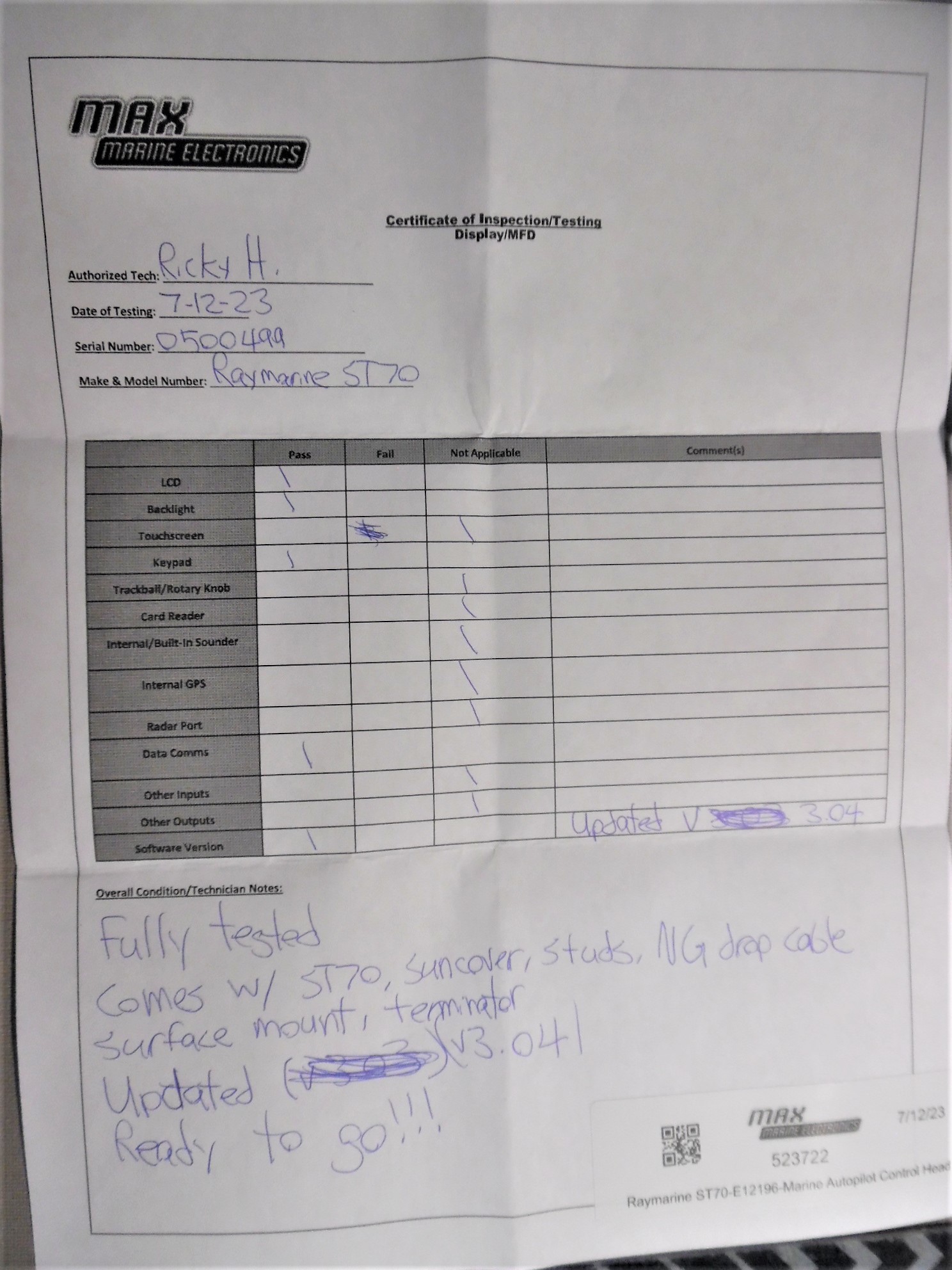 Raymarine ST70-E12196-Marine Autopilot Control Head - Max Marine ...