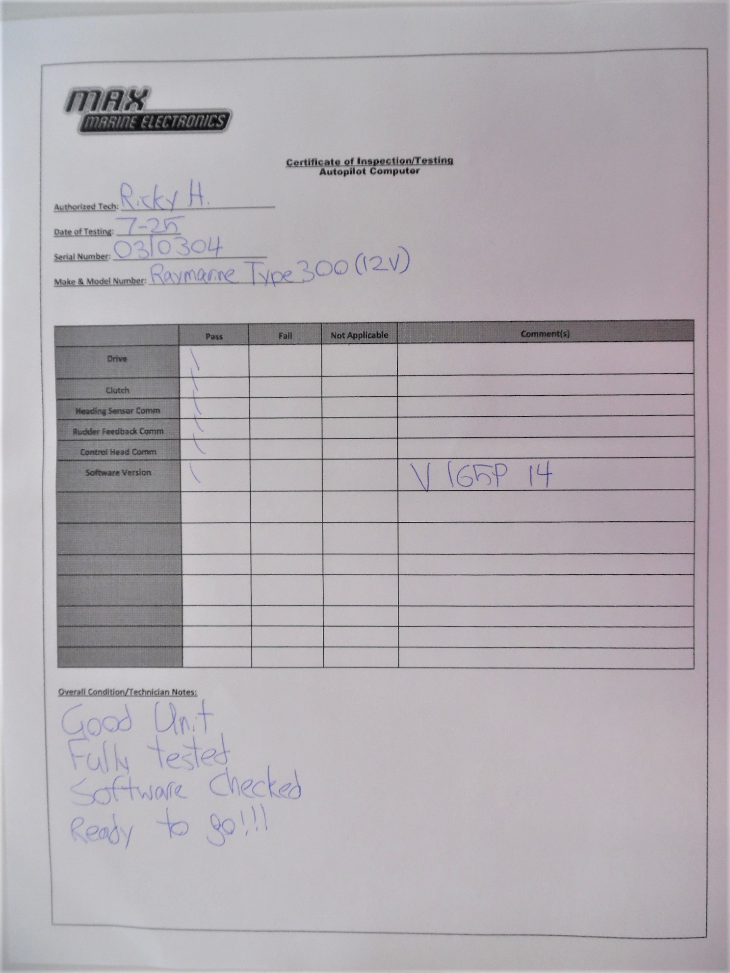 Raymarine Raytheon TYPE 300 M81111 AUTOPILOT COURSE COMPUTER 12V - Max ...