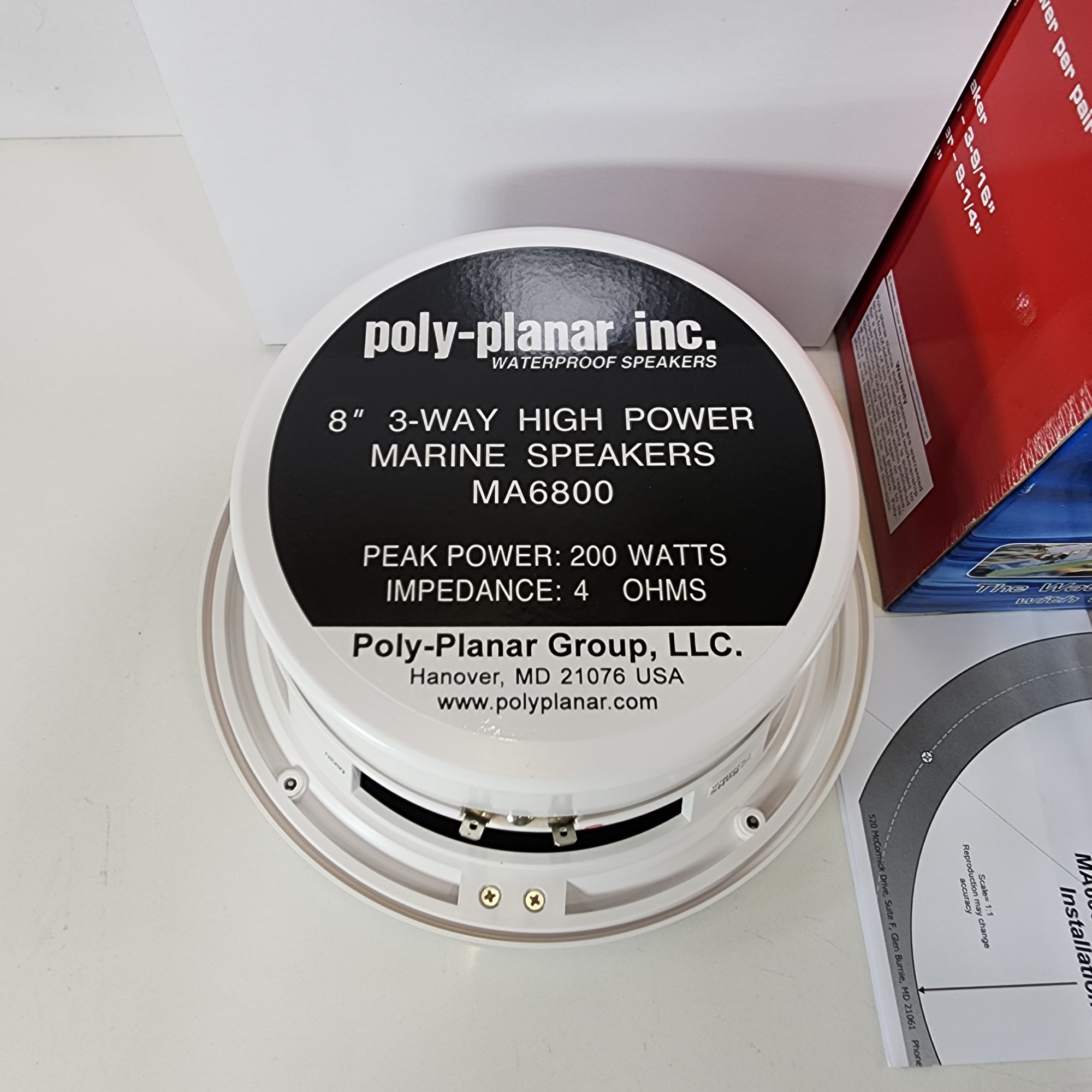 [1 Pair] Poly-Planar MA-6800 3-Way Platinum 8" 400W 4 Ohm Round Speakers - New - Max Marine ...