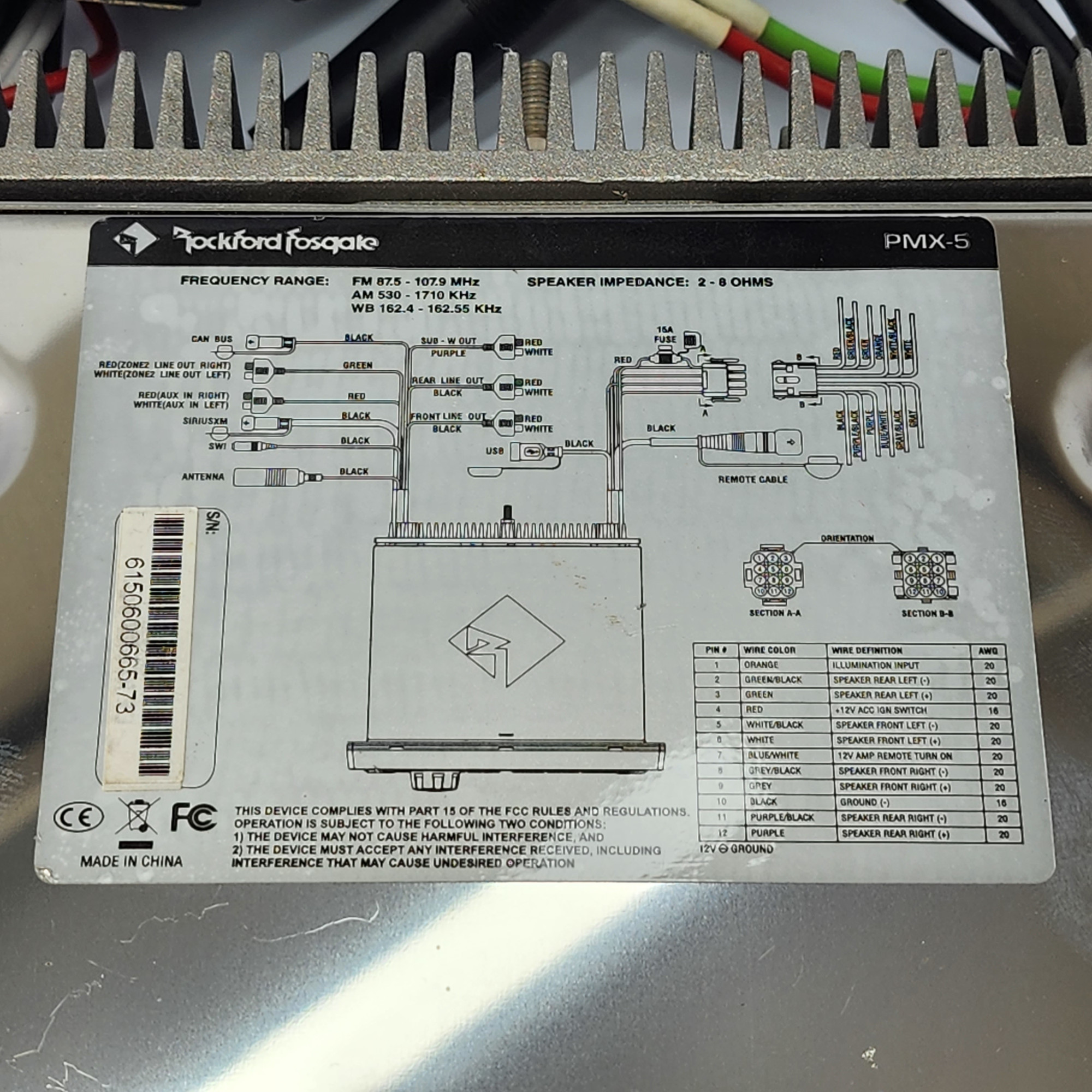 Rockford Fosgate PMX-5 Punch Marine AM/FM/WB Digital Media Receiver ...