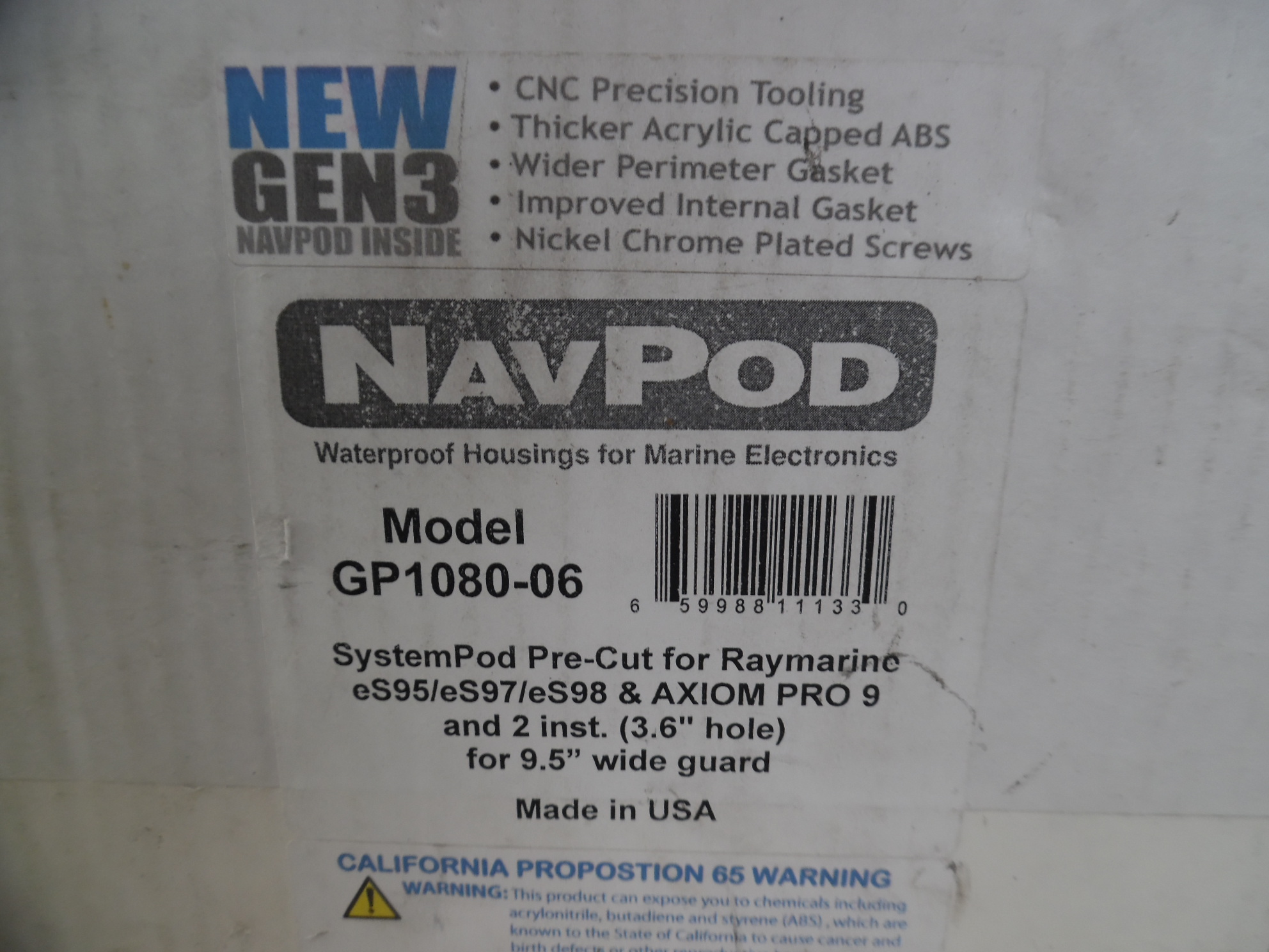 Navpod Sailpod Systempod GP-1080-06 Precut for Raymarine Axiom Pro 9 ...