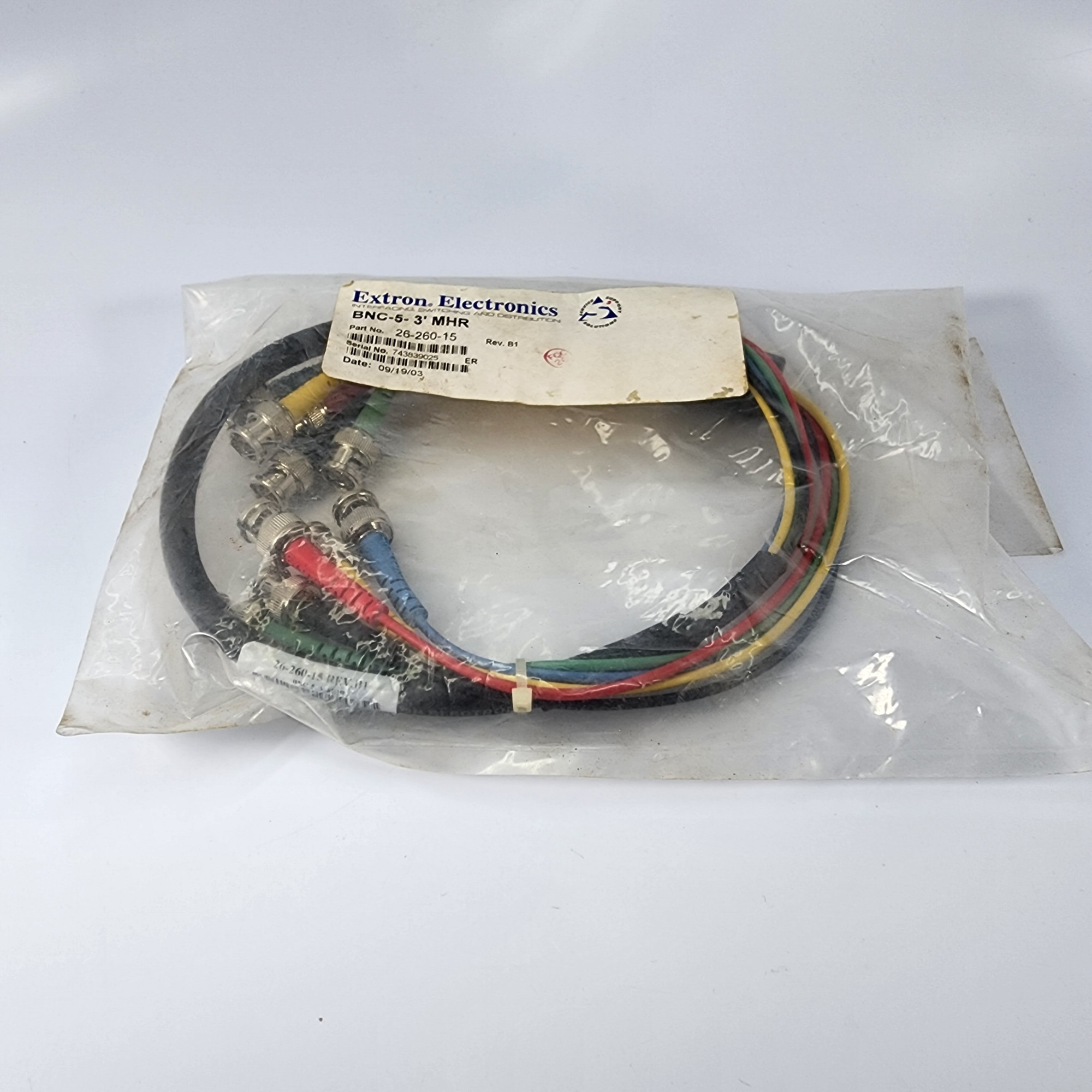 Extron MHR-5 BNC/3 - 26-260-15 - BNC Male-Male Five Conductor MHR -New Old Stock - Max Marine ...