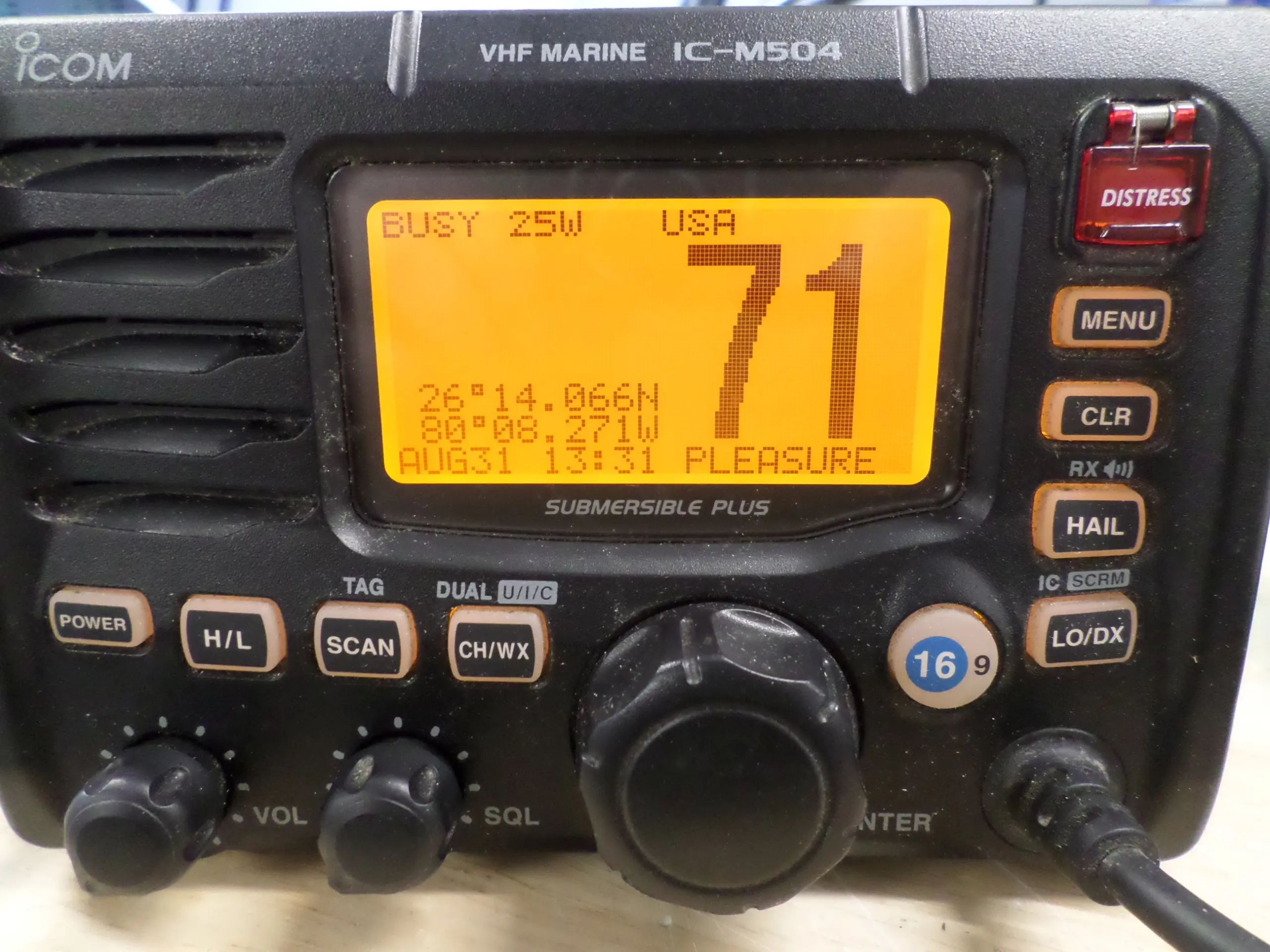 ICOM IC-M504 Marine VHF Radio with Attached HM-126B Mic - Great ...