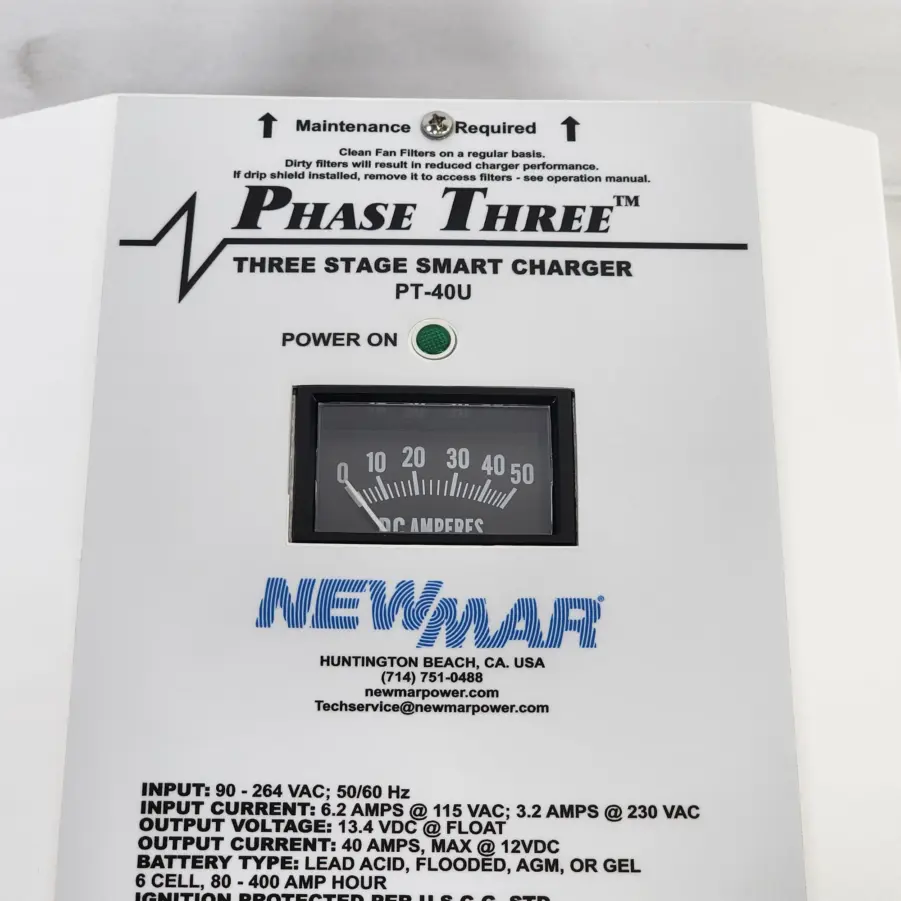 Newmar PT-40U Phase Three PT Series Battery Charger - 12V 40A - New Old ...