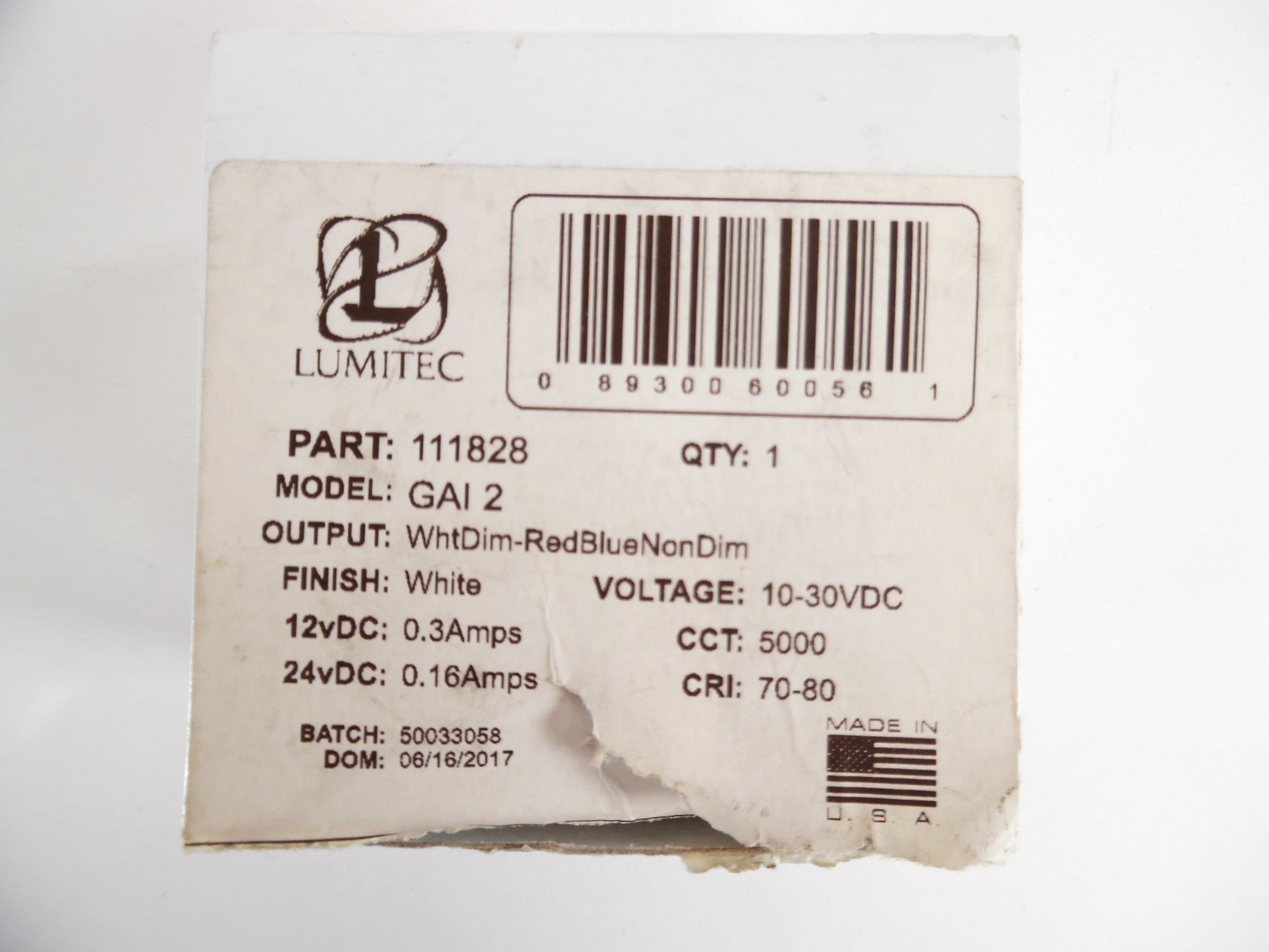 Lumitec GAI 2 LED Positionable Light~White Finish~10-30VDC *BLEM STOCK ...