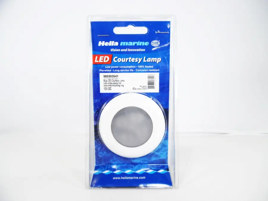 Hella Marine LED Courtesy Lamp-Blue/White Plastic Rim- 12vDC *NEW OLD ...
