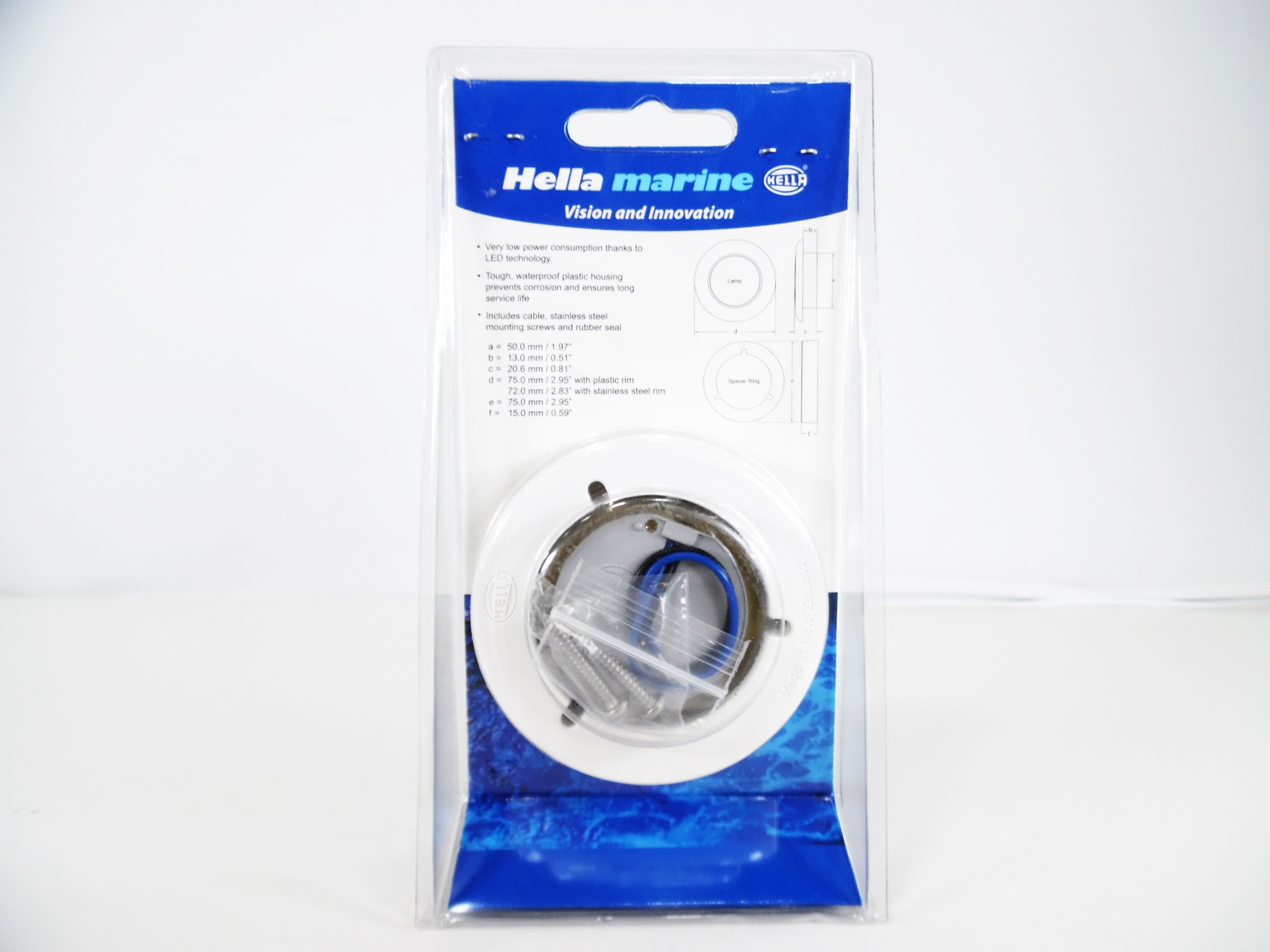 Hella Marine LED Courtesy Lamp-Blue/White Plastic Rim- 12vDC *NEW OLD ...