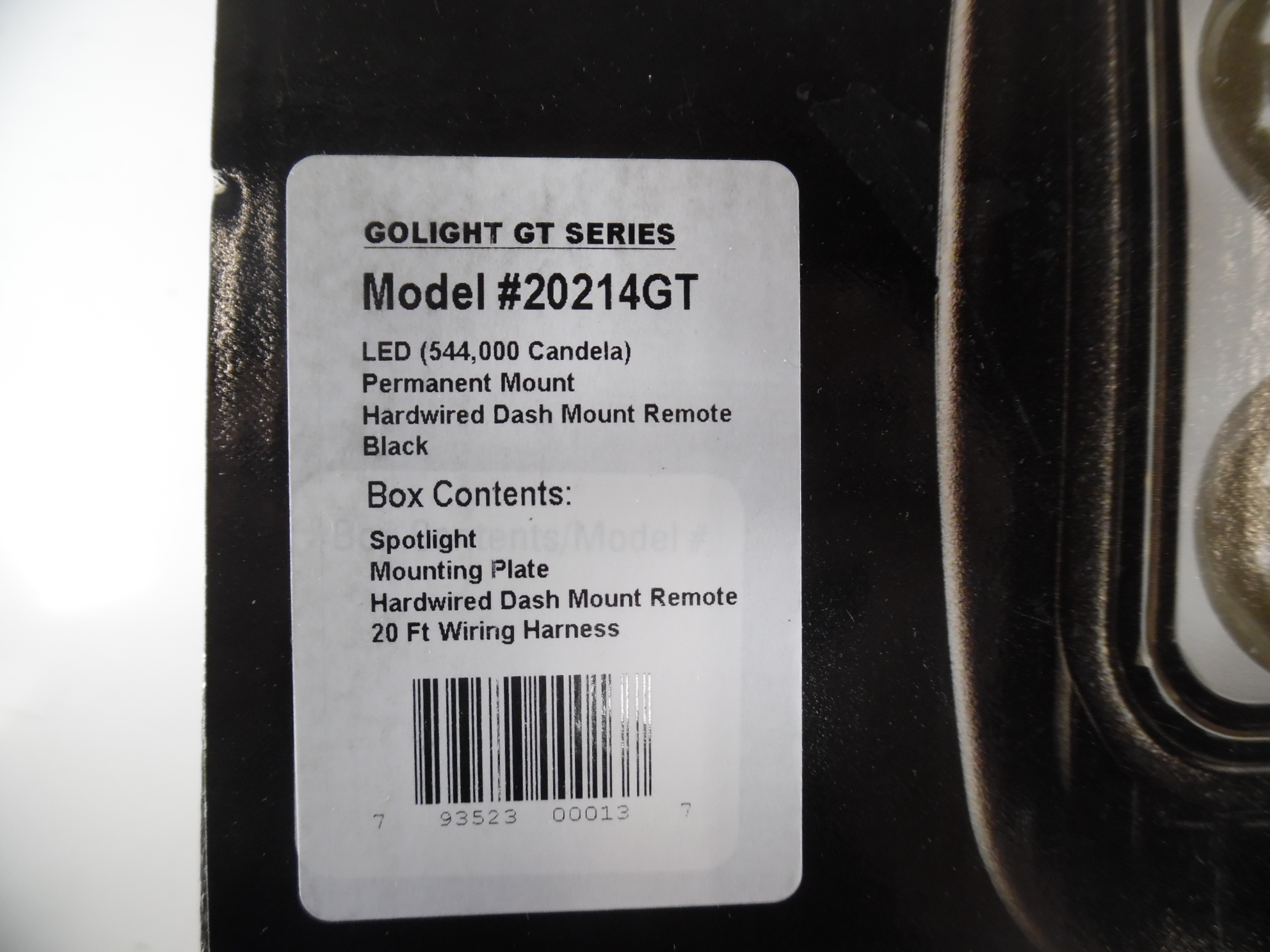 GoLight GT Series 20214 Black LED Spotlight w/ Hard-wired controller ...