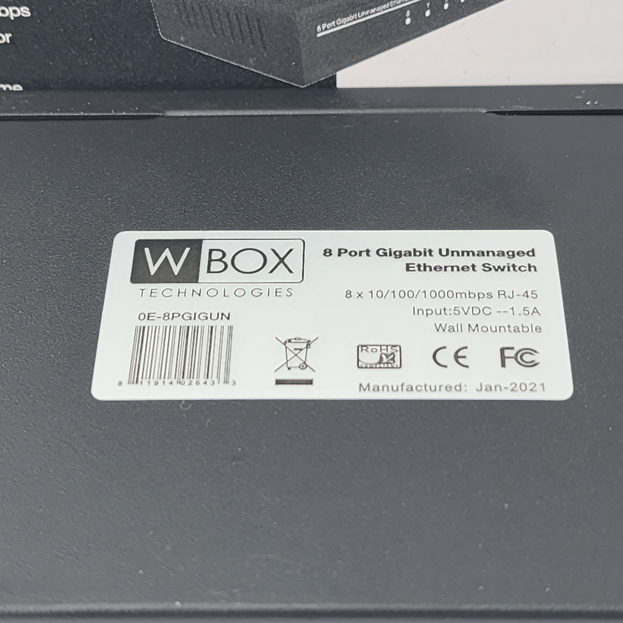 W Box 8-Port Gigabit Unmanaged Ethernet Switch - 0E-8PGIGUN - New Old ...