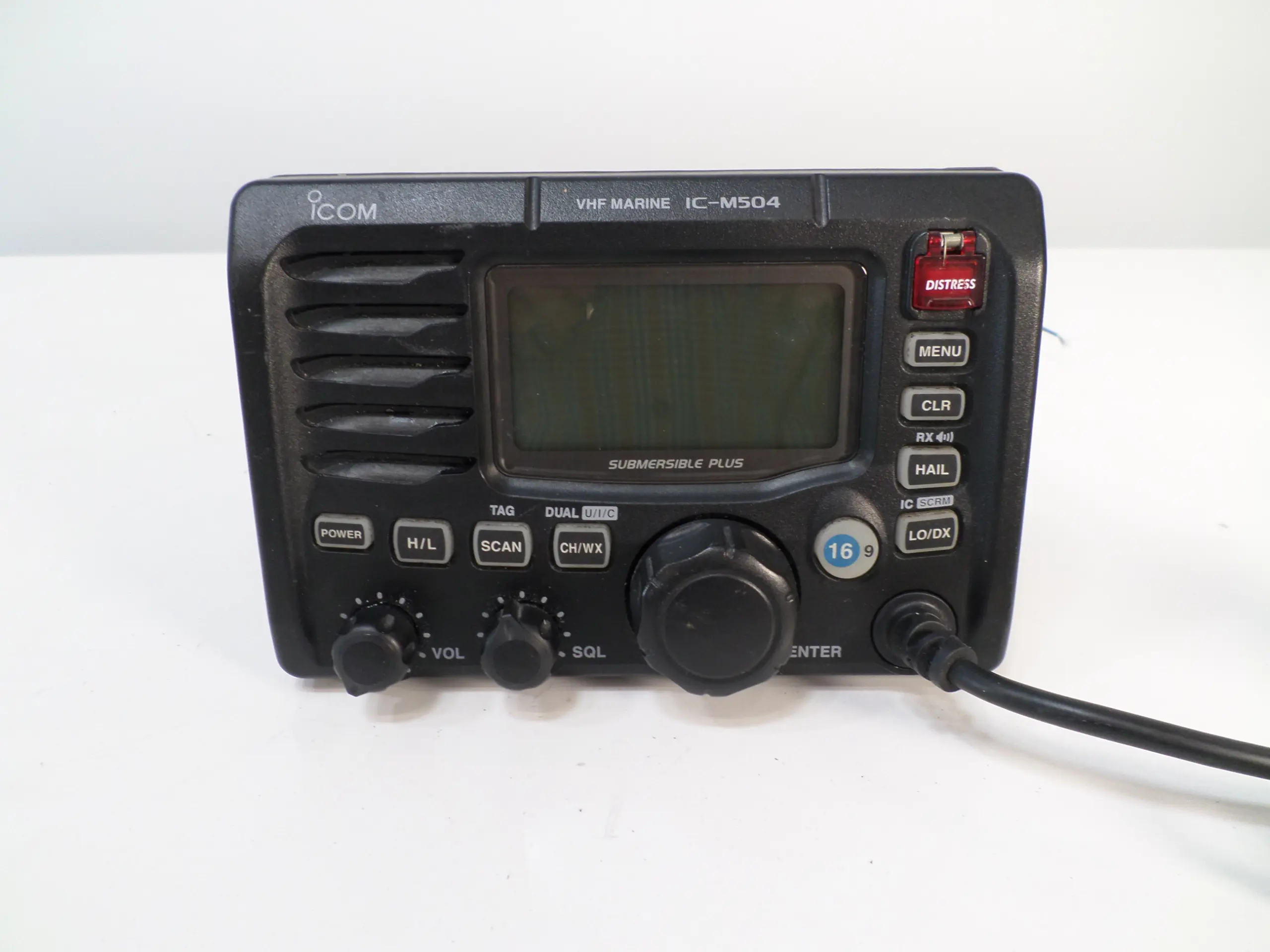 ICOM IC-M504 Marine DSC VHF Radio with Attached HM-126B Mic - Great ...