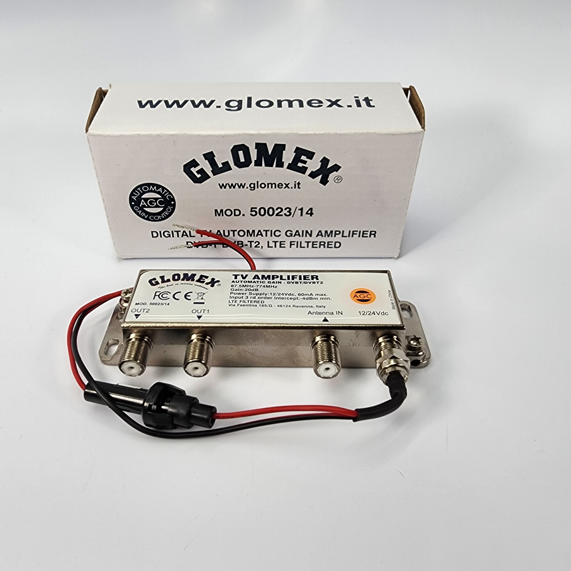 Glomex 50023/14 Digital TV Auto Gain Amplifier DVB-T DVB-T2 LTE ...
