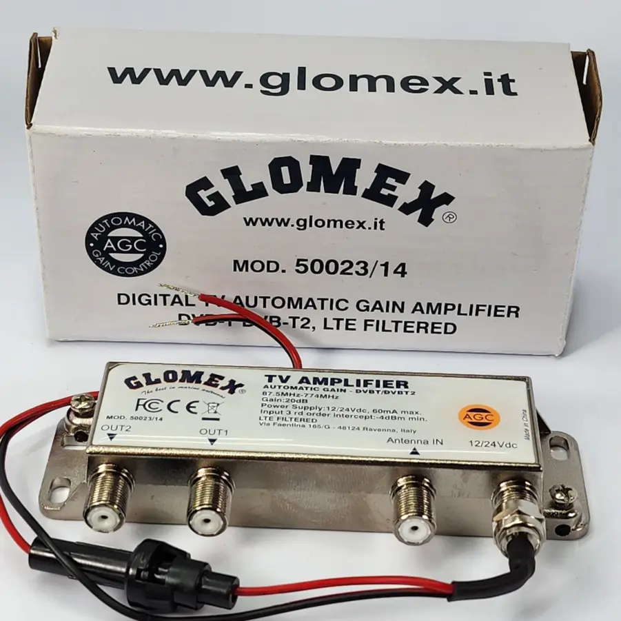 Glomex 50023/14 Digital TV Auto Gain Amplifier DVB-T DVB-T2 LTE ...