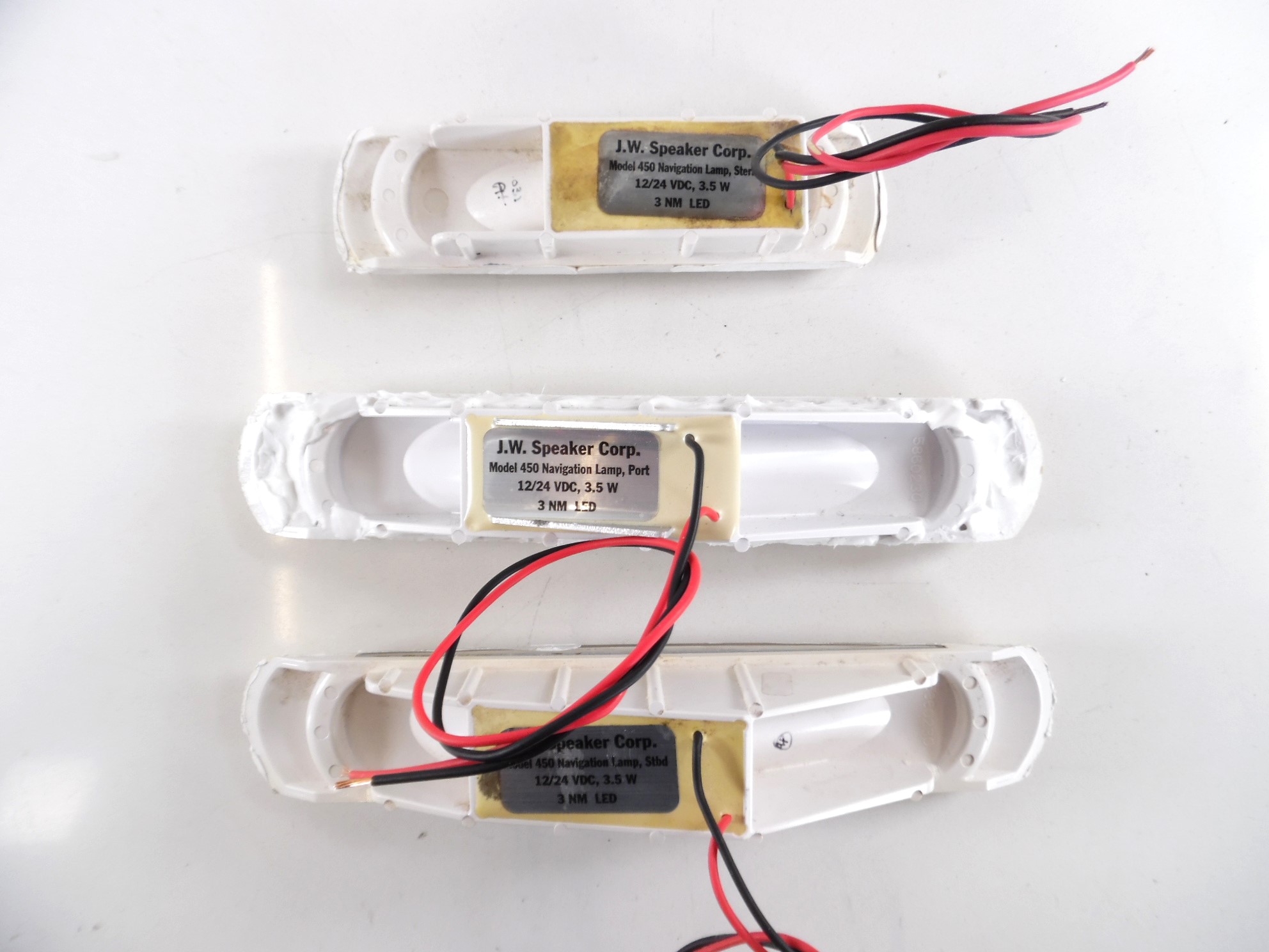 J.W. Speaker Model 450 LED Navigation Light Set~Port, Stbd, Stern ...