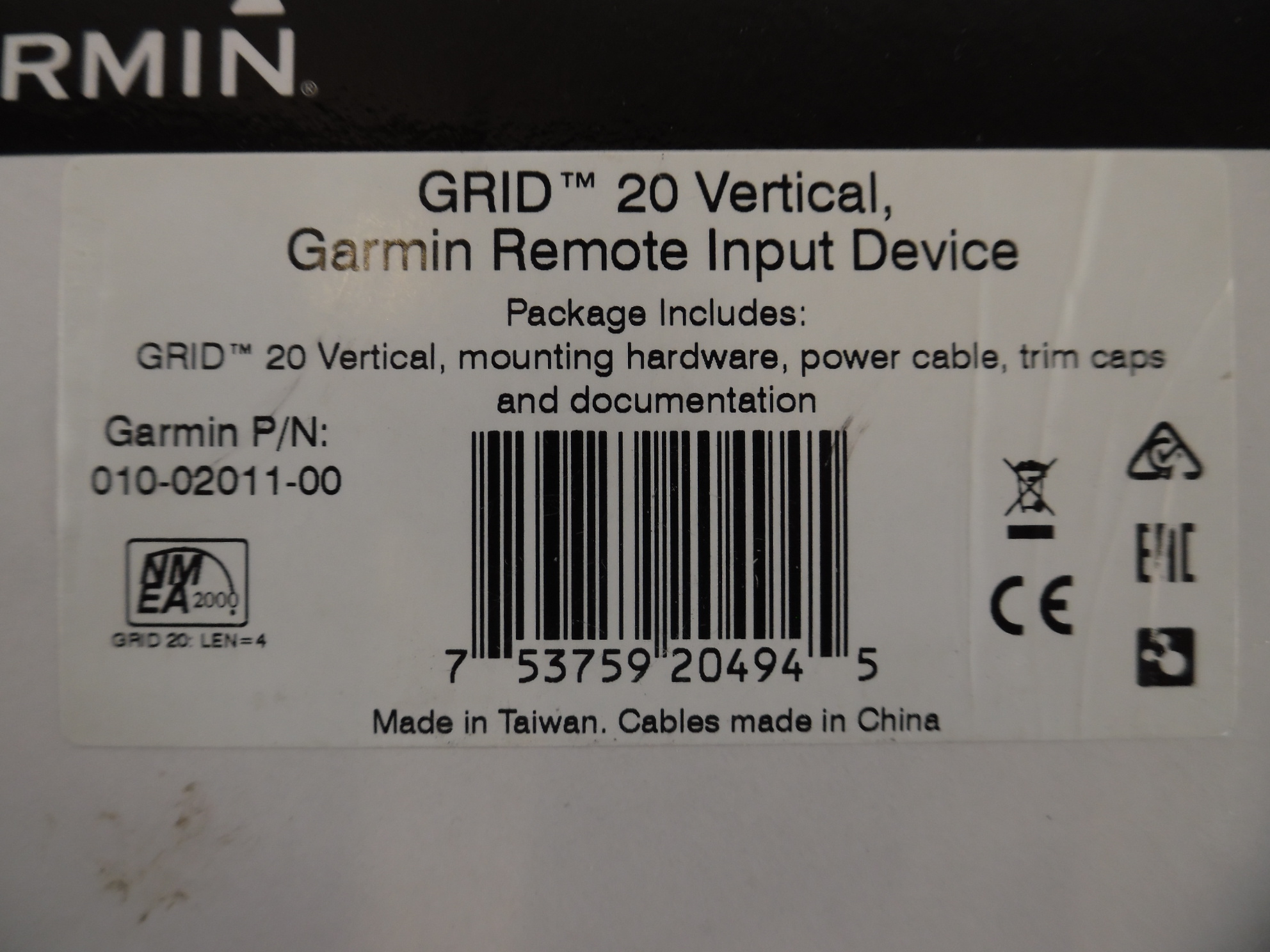Garmin Grid 20 Remote Input Device 010 02011 00 New Open Box Max Marine Electronics