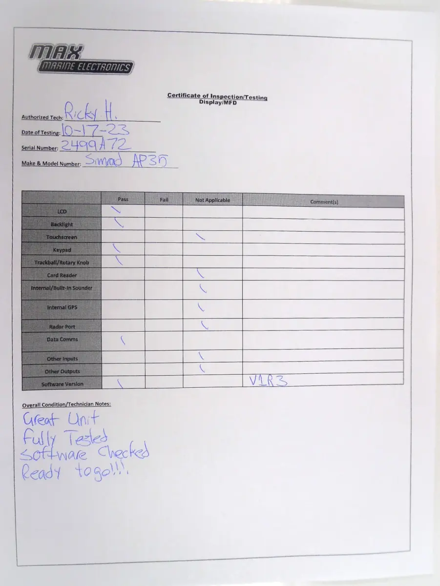 Simrad AP35 2208937 Boat Autopilot Control Head - Max Marine Electronics