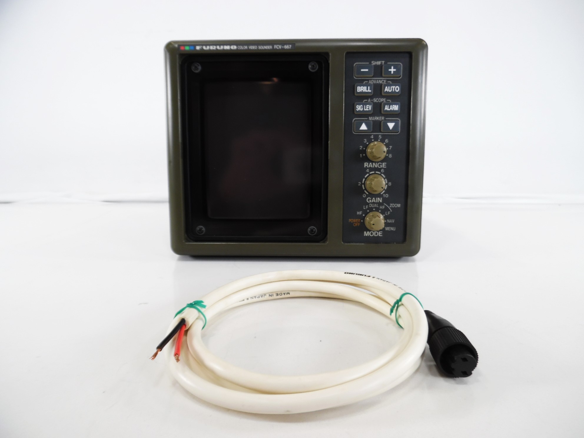 Furuno FCV-667 Color Video Sounder 50/200kHz w/Power Cable, Knobs~Bench ...